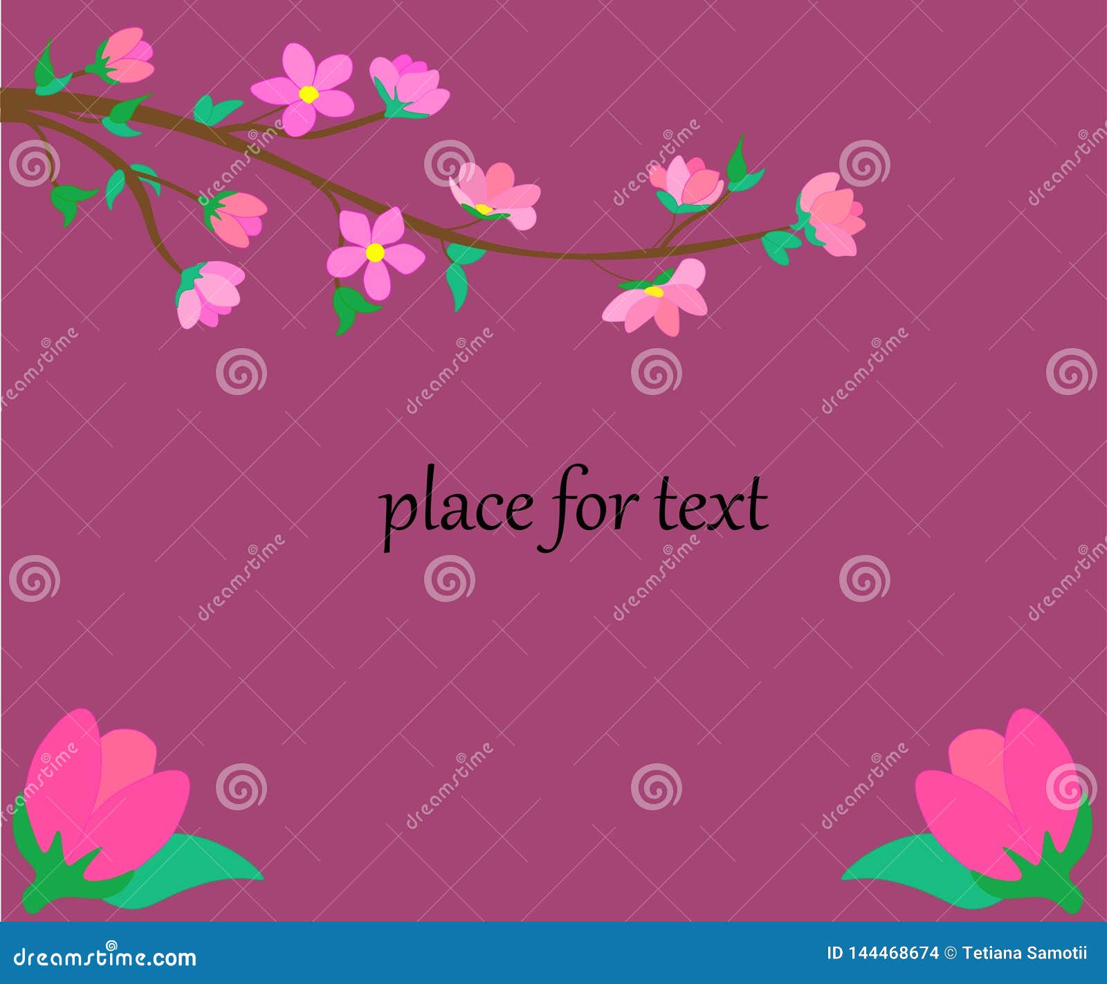 Web. Illustration of Floral Rectangle Frame with Place for Text. Spring ...