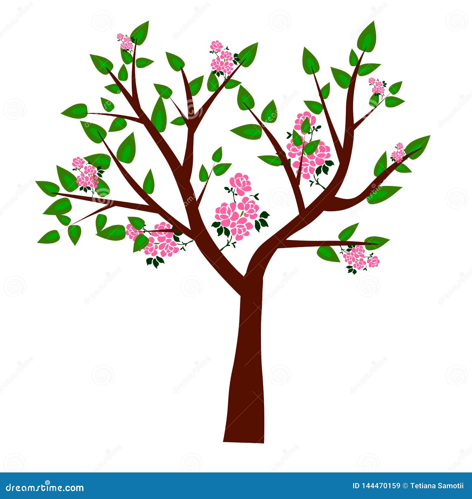 Web. Tree and Roots Vector, Tree with Round Shape Stock Illustration ...
