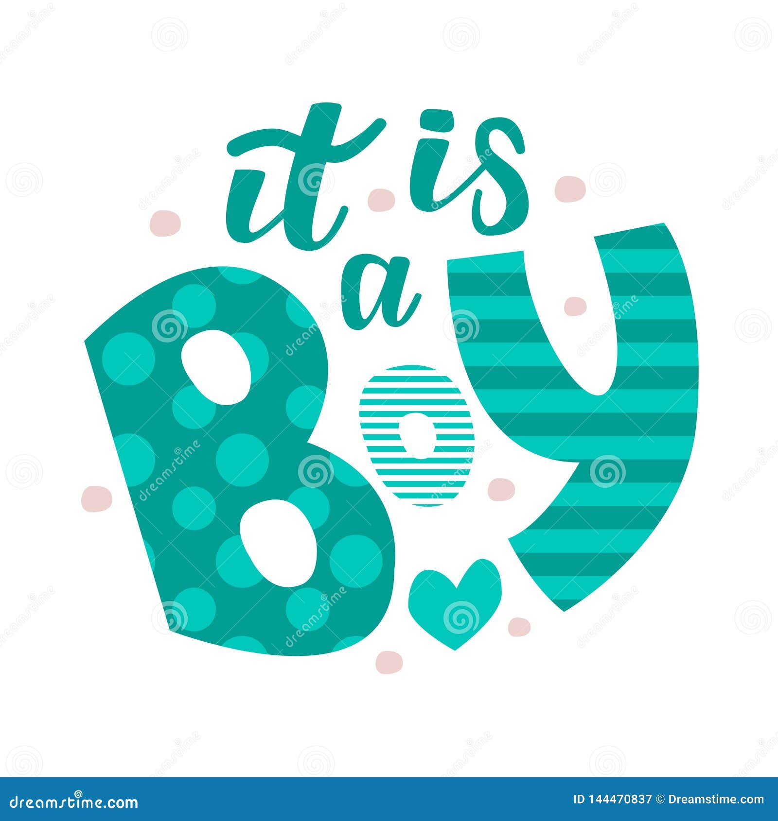 Hand Lettering with Text `it is a Boy` Stock Vector - Illustration of ...