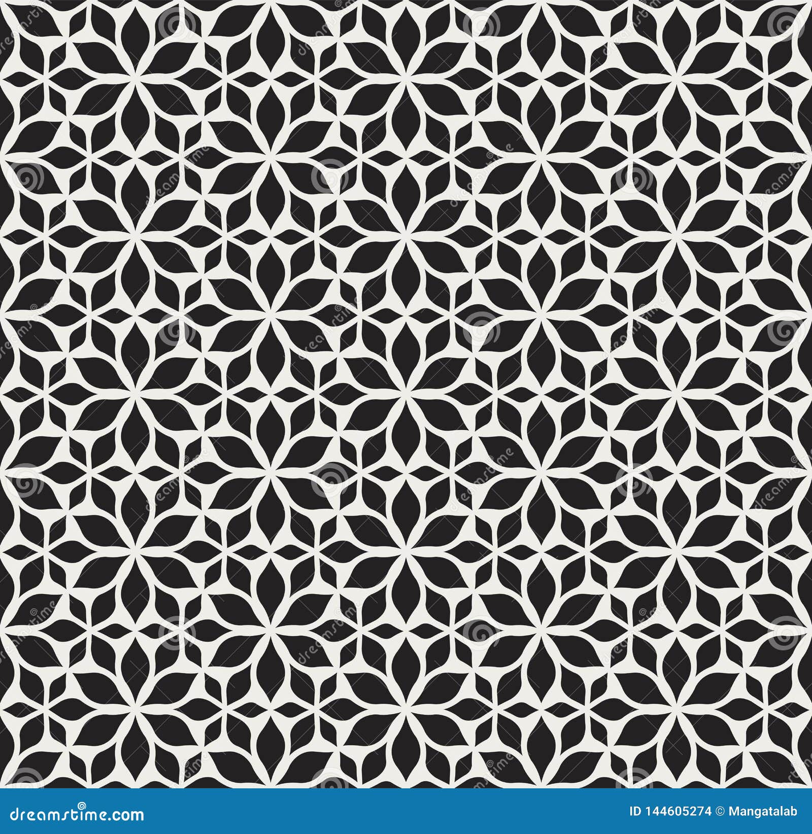Seamless Arabesque Floral Pattern. Art Deco Style Background. Vector ...