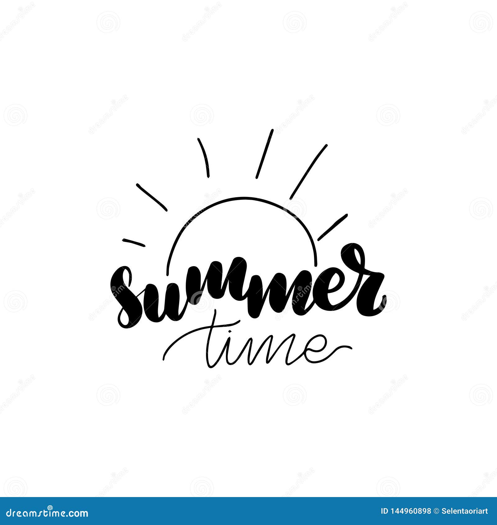 Lettering summer time stock vector. Illustration of isolated - 144960898