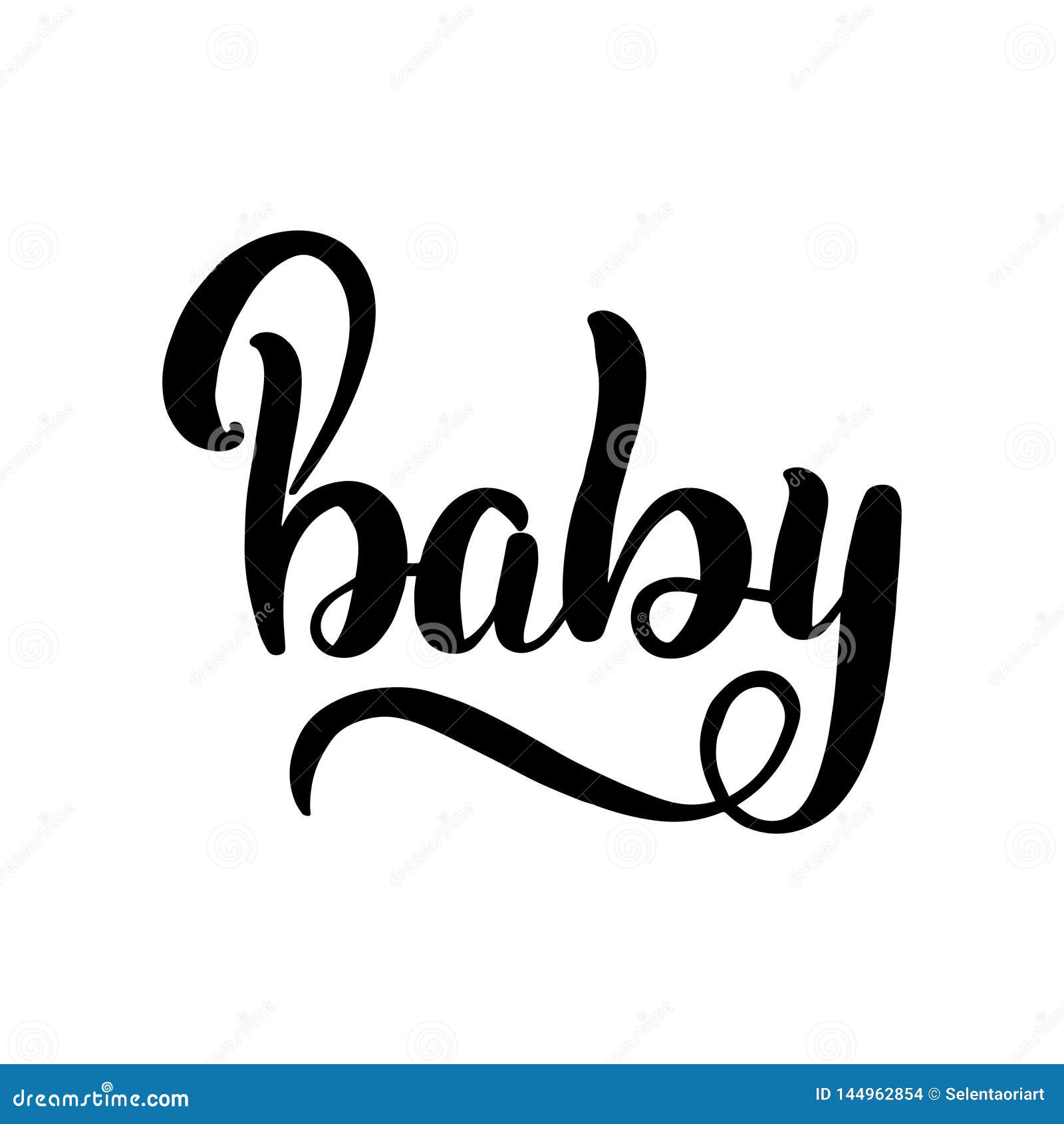 Brush lettering baby stock vector. Illustration of letter - 144962854