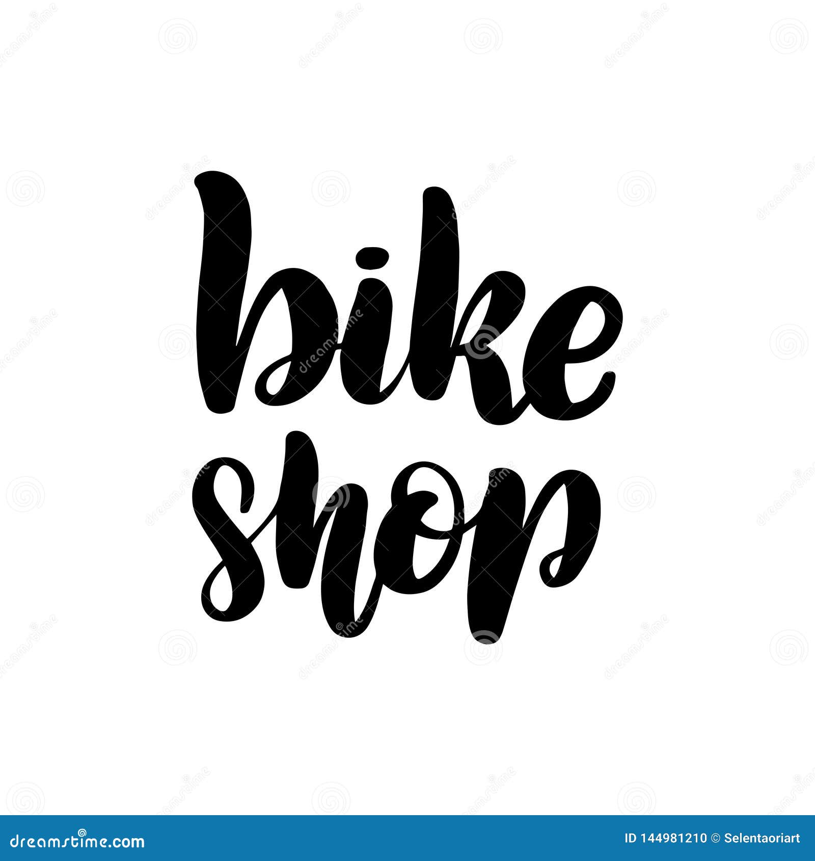 Lettering bike shop stock vector. Illustration of business - 144981210