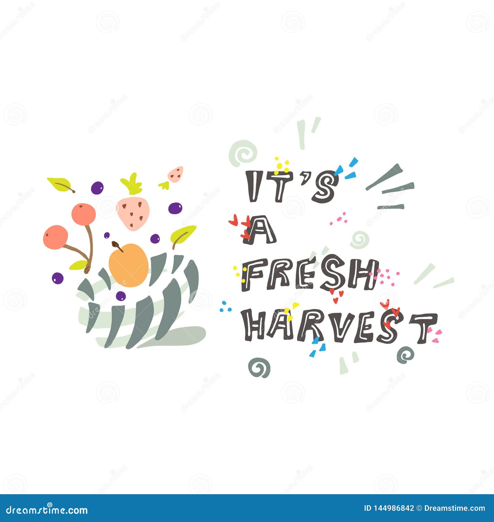 Colorful Illustration about the First Harvest. Stock Vector ...