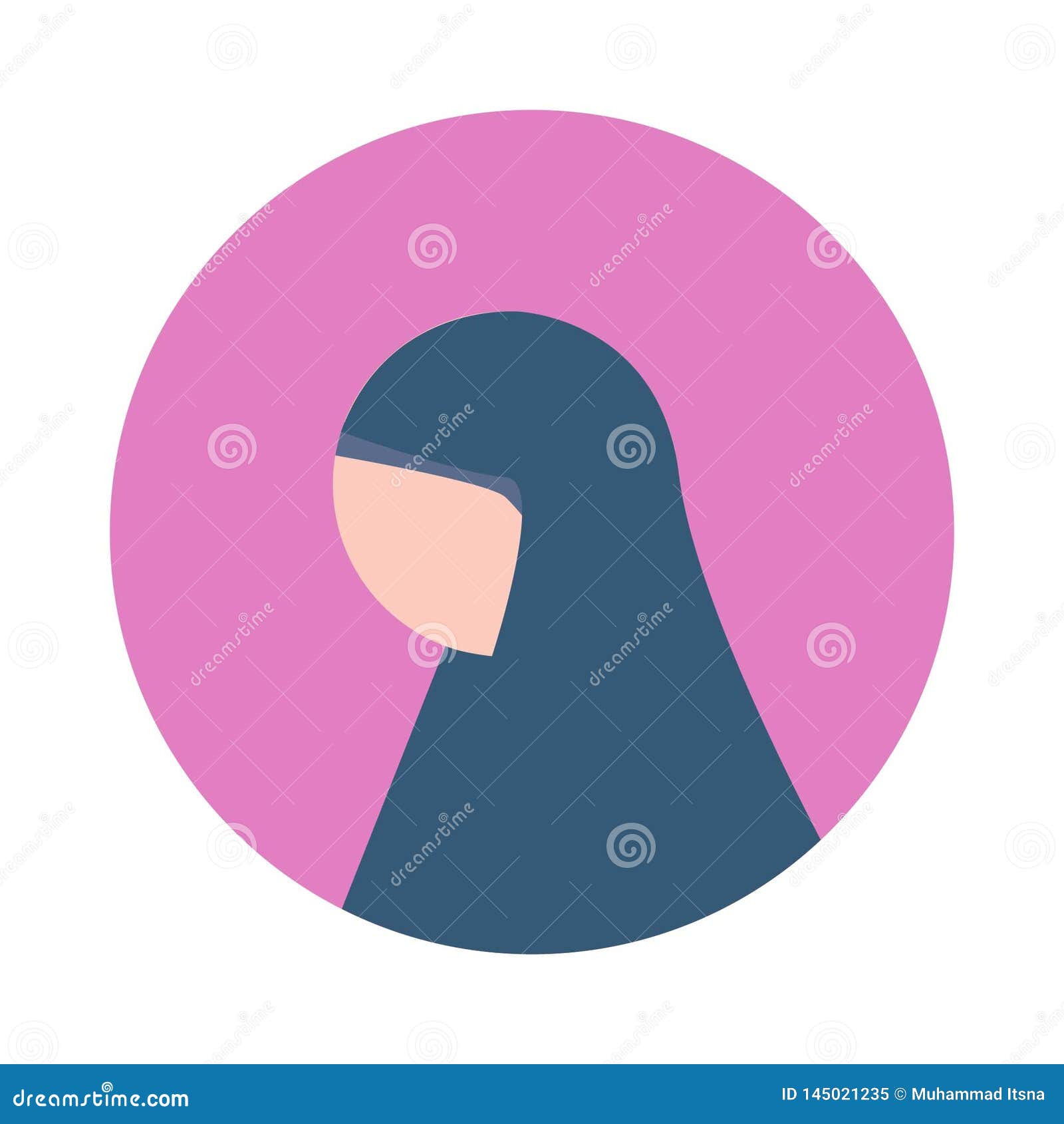 Arabic Women or Muslimah Flat Icon Stock Vector - Illustration of apps ...