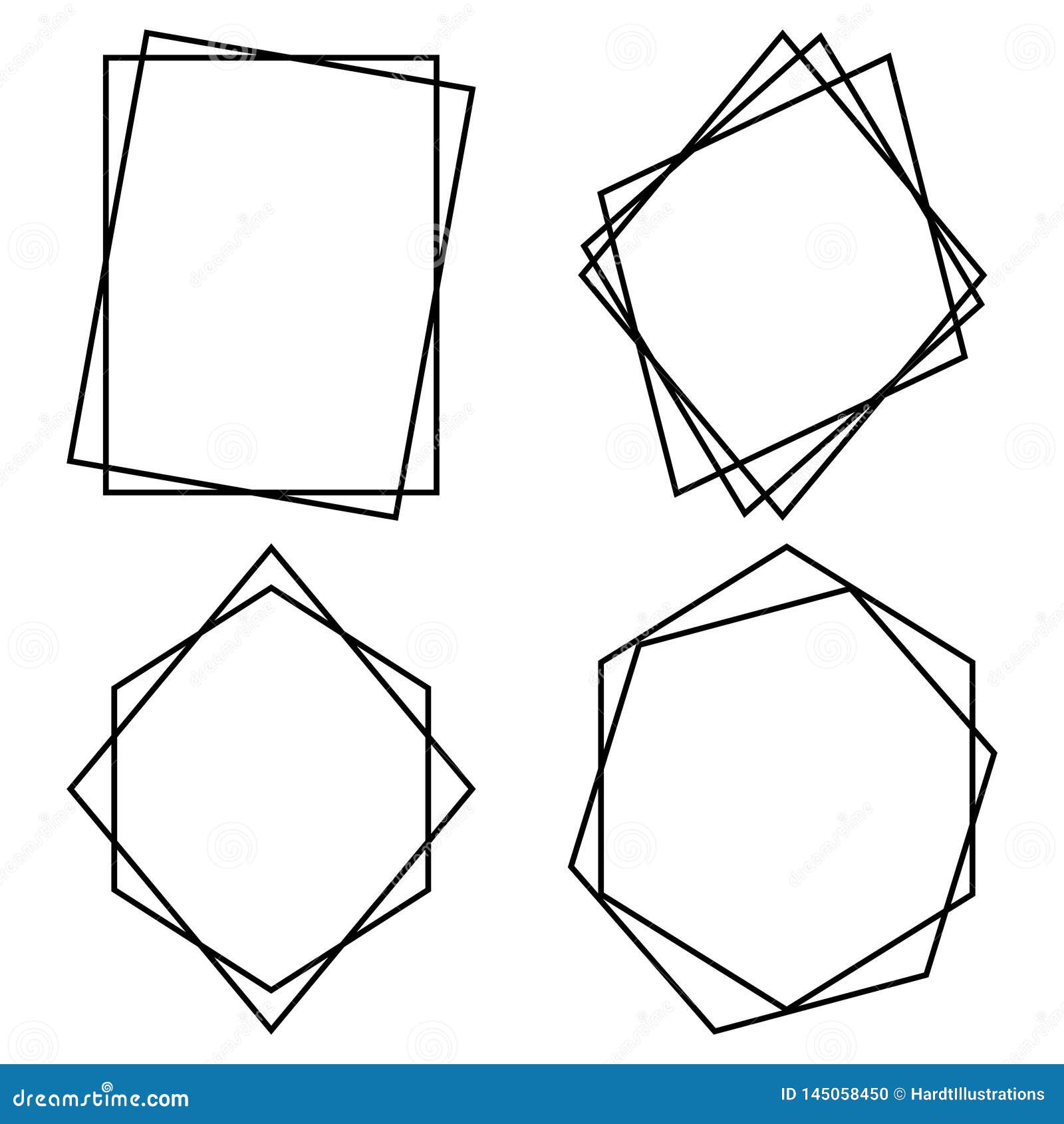 Geometric Polygonal Frames stock vector. Illustration of diamond ...
