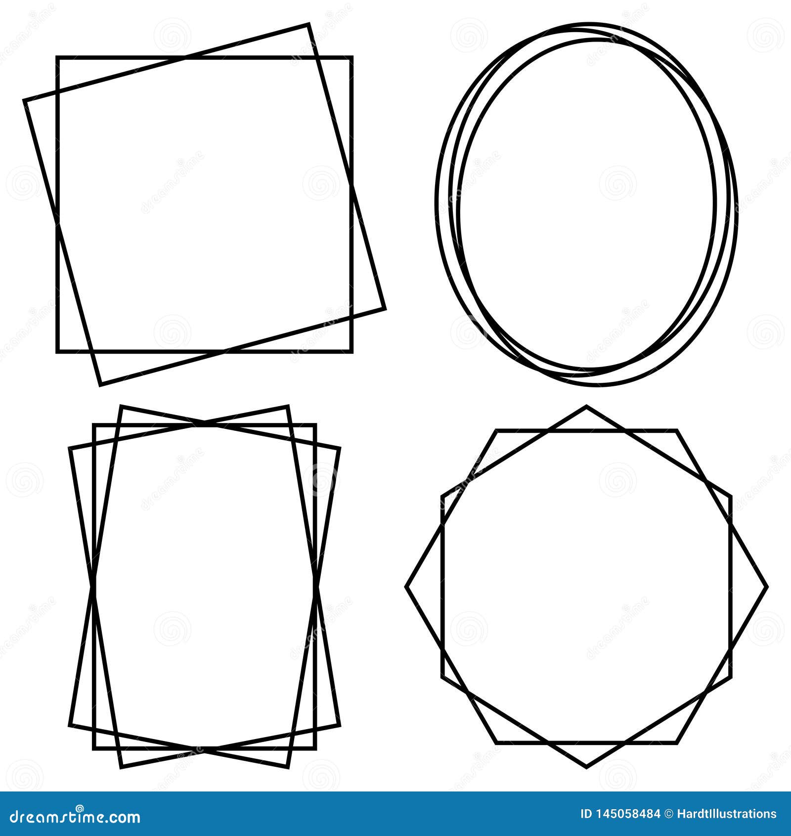 Geometric Polygonal Frames stock vector. Illustration of collection ...