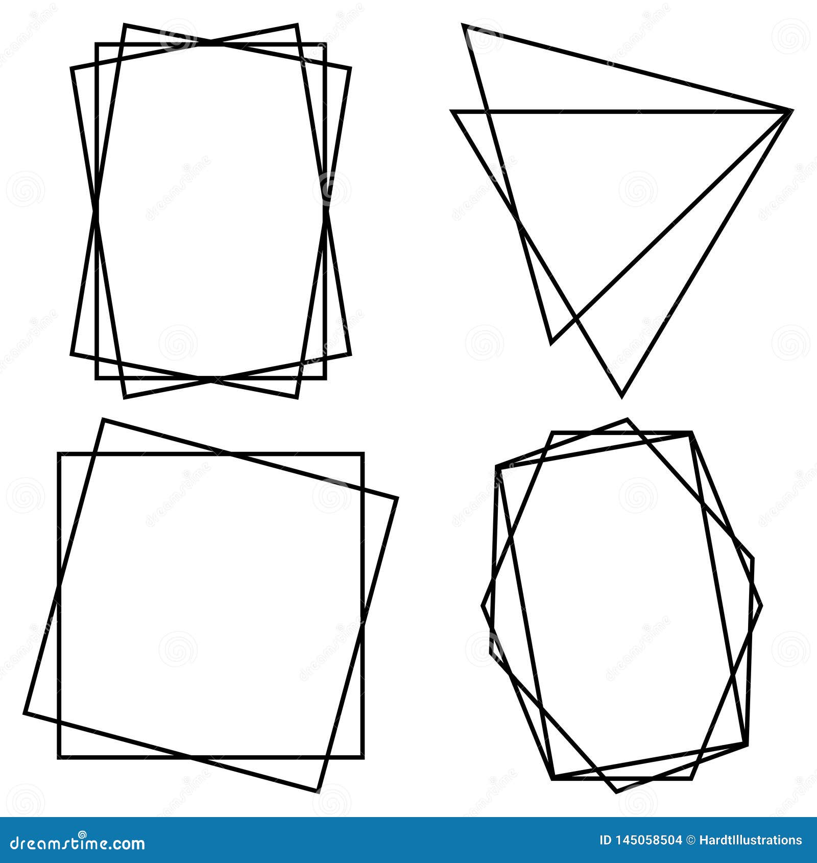 Geometric Polygonal Frames stock vector. Illustration of frame - 145058504