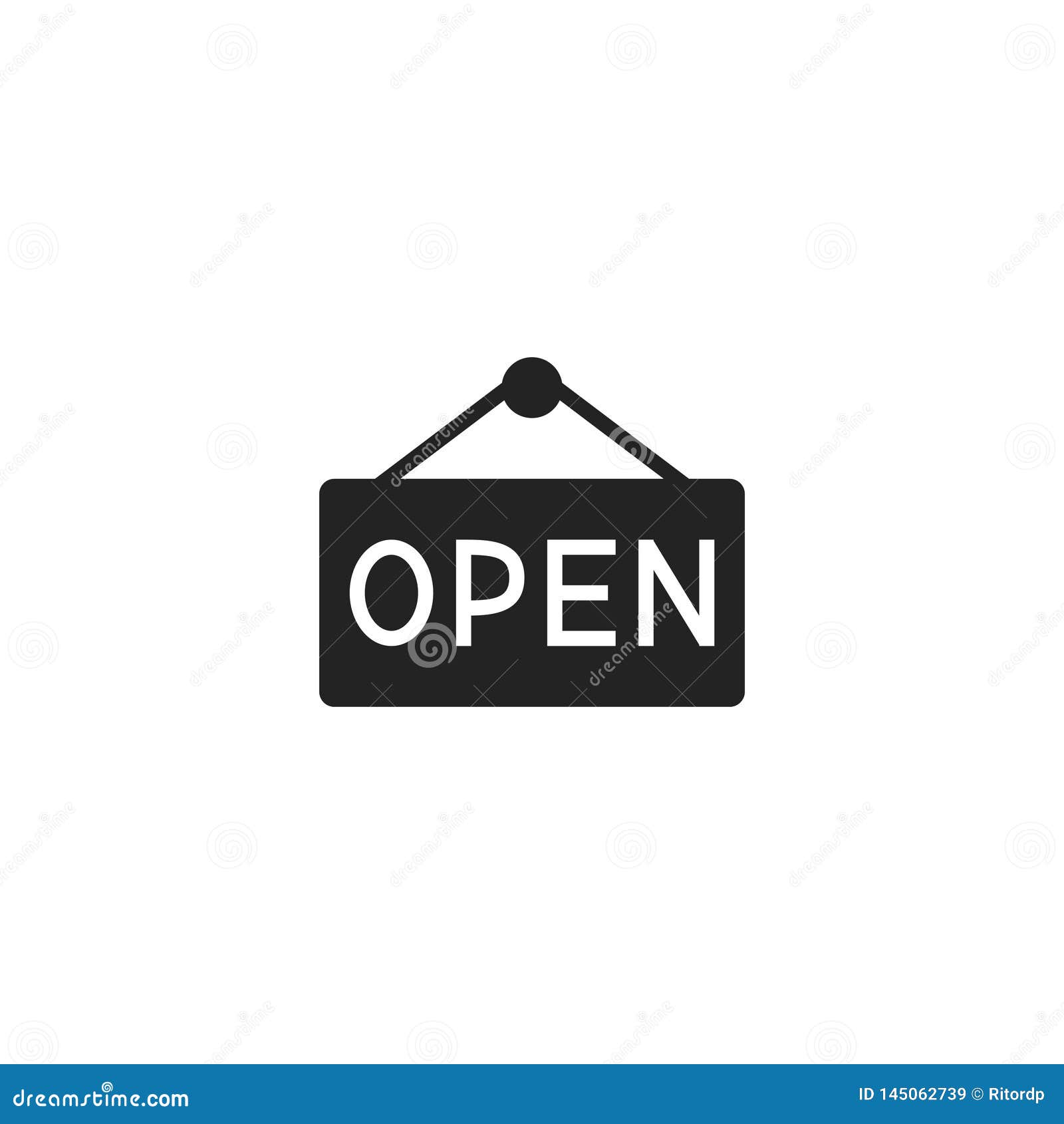 Open Sign Glyph Vector Icon, Symbol or Logo. Stock Vector ...