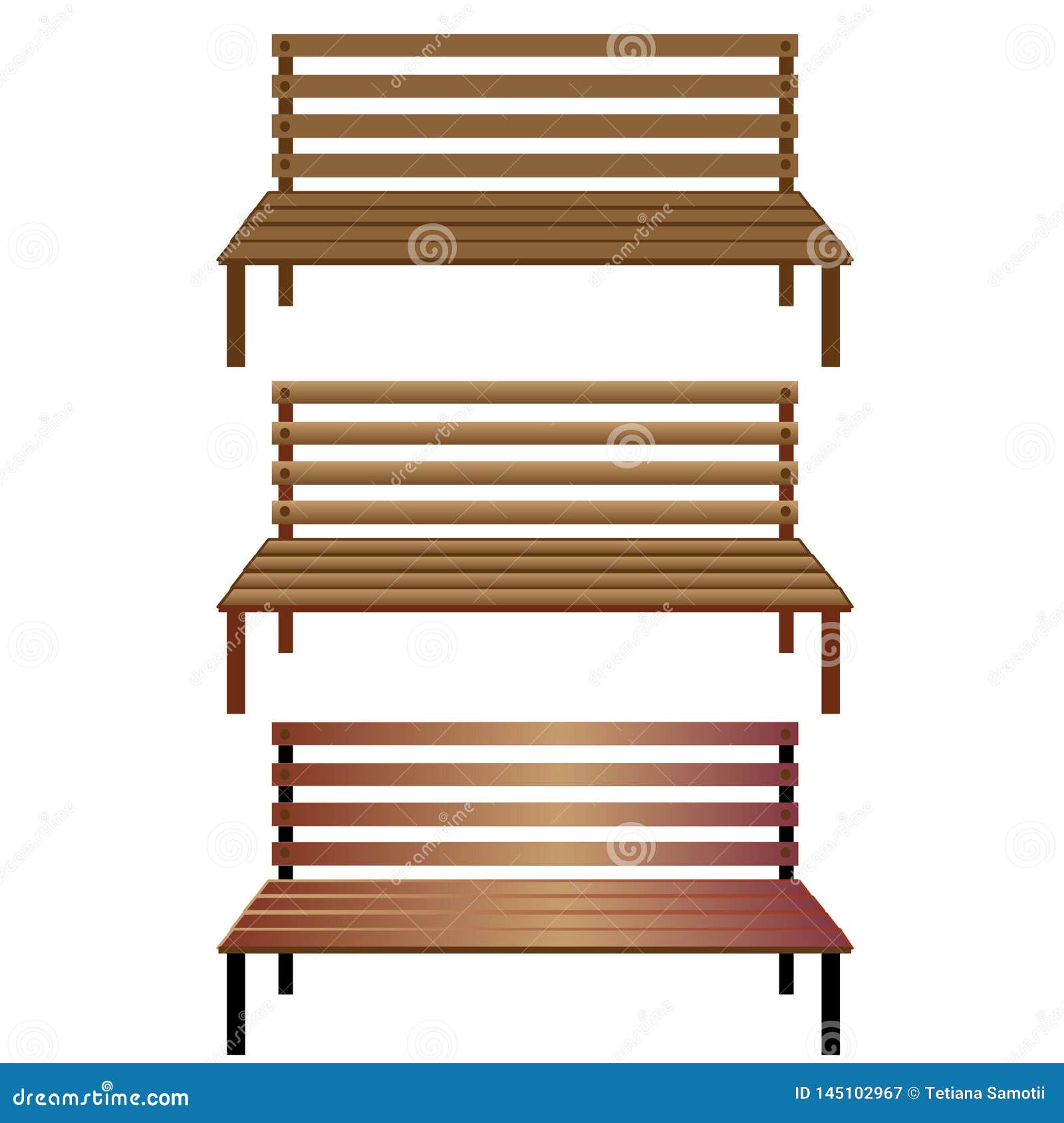 Web. Park Bench Vector Illustration Flat Style Front View Stock ...