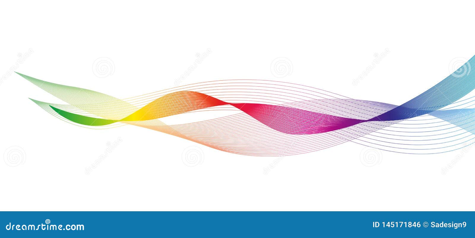 Wave of the Many Colored Lines. Abstract Wavy Stripes on a White ...