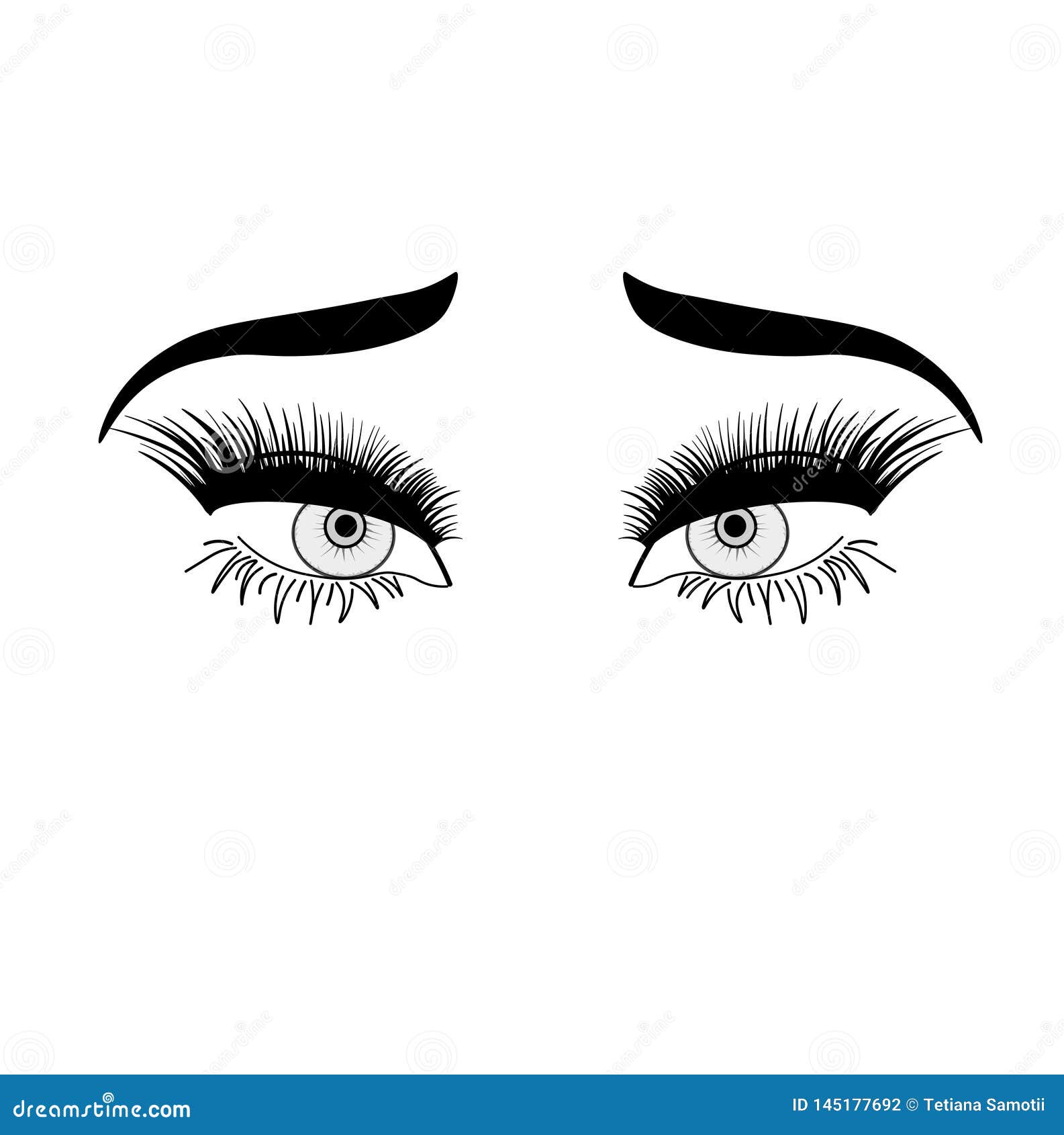Human Eyes in Comic Style. Graphic Illustration/ Vector Isolated ...