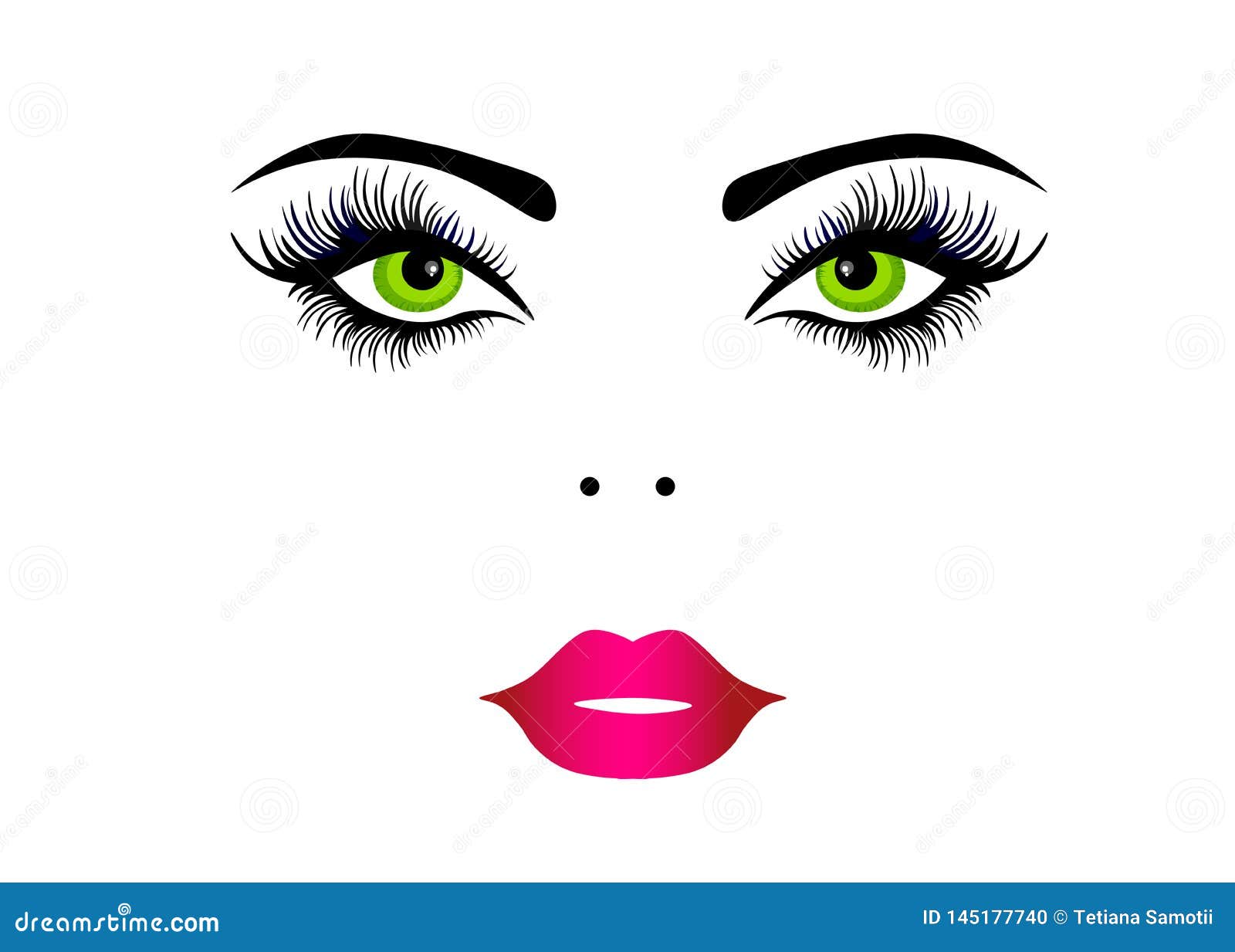 Web Beautiful Woman Face Wearing Makeup. Vector Illustration Eps 10 ...