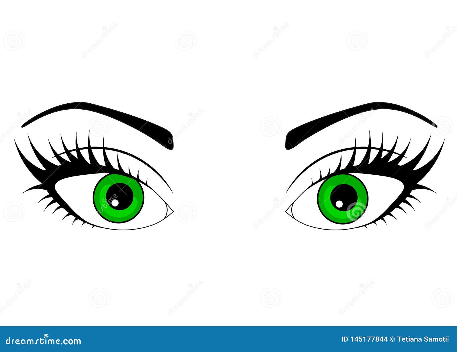 Web Beautiful Green Woman Eye. Vector Stock Illustration - Illustration ...