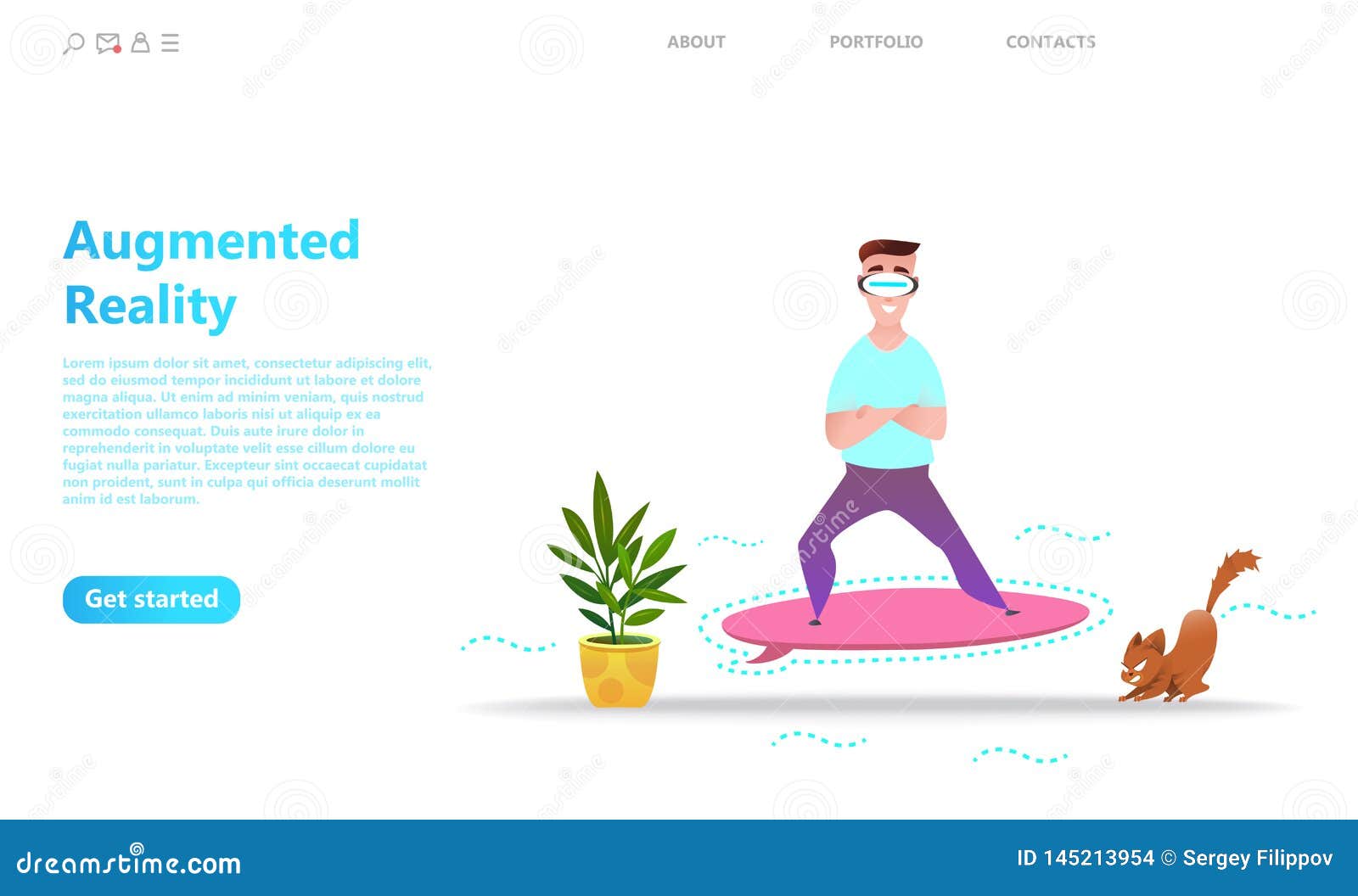 AR Augmented Reality Concept Stock Vector - Illustration of cartoon ...