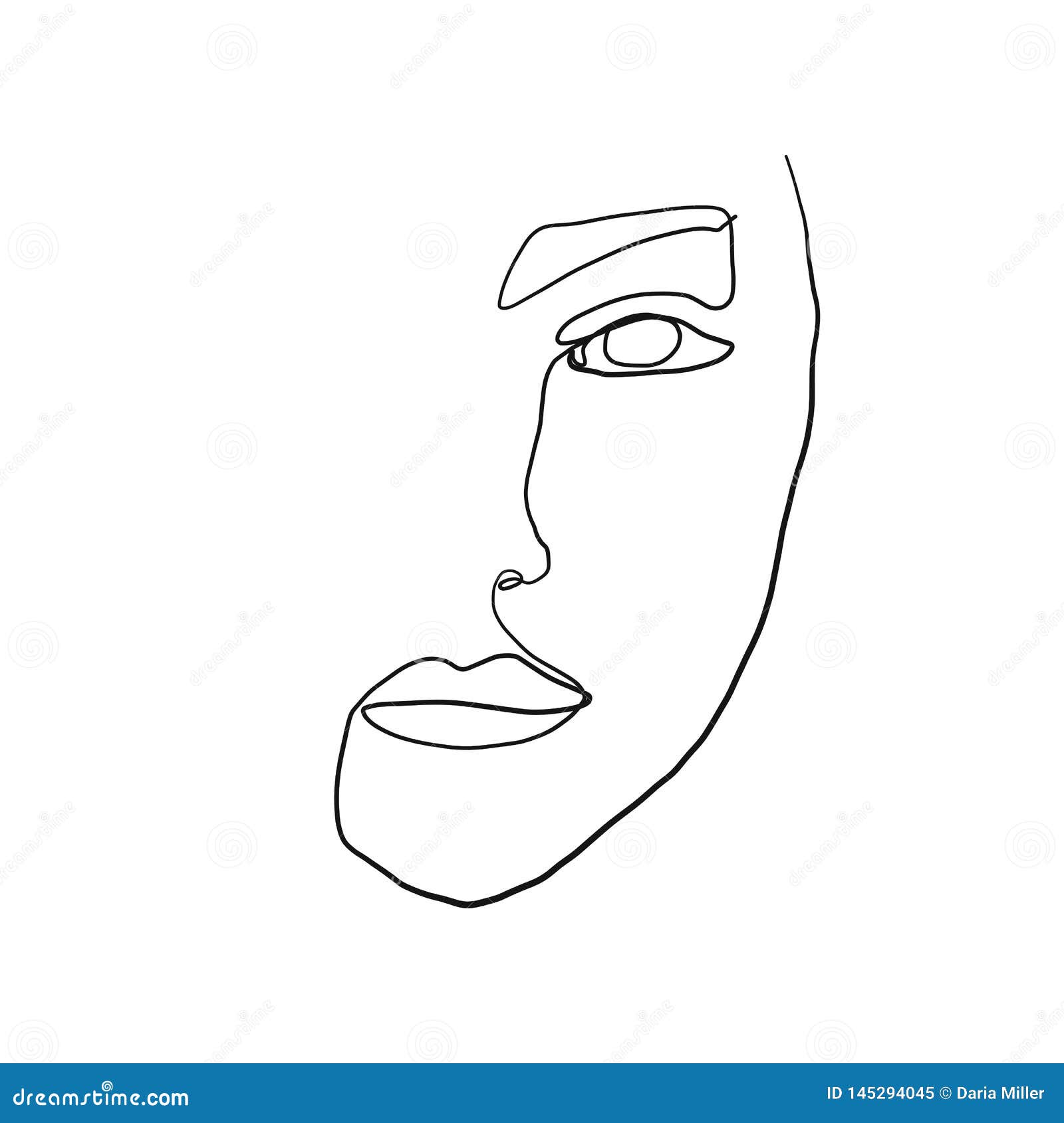 Sketch of a Woman Figure in Minimalistic One Line Drawing Style. Stock ...