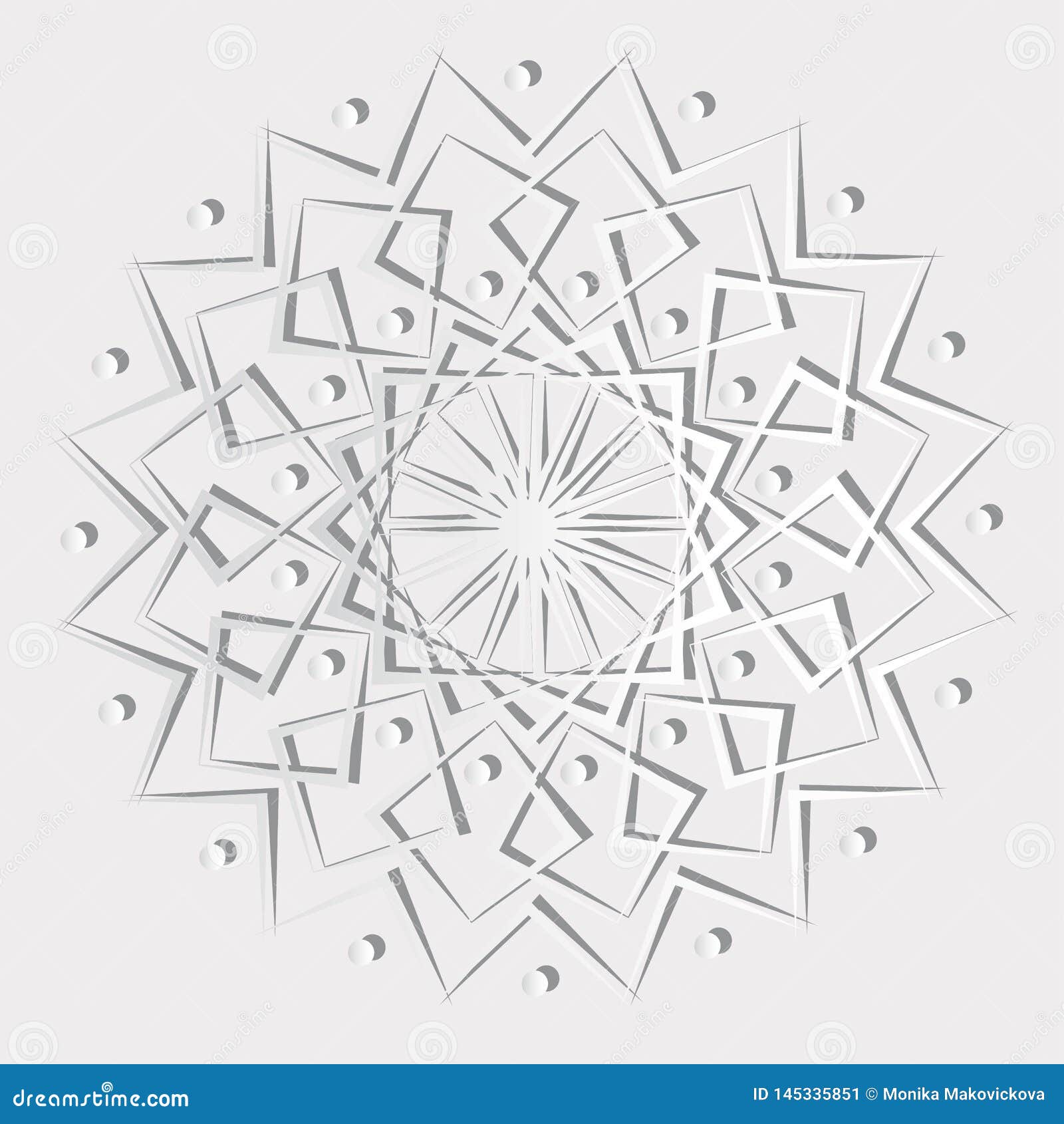 Vector Paper Mandala Pattern with 3d Effect Stock Illustration ...