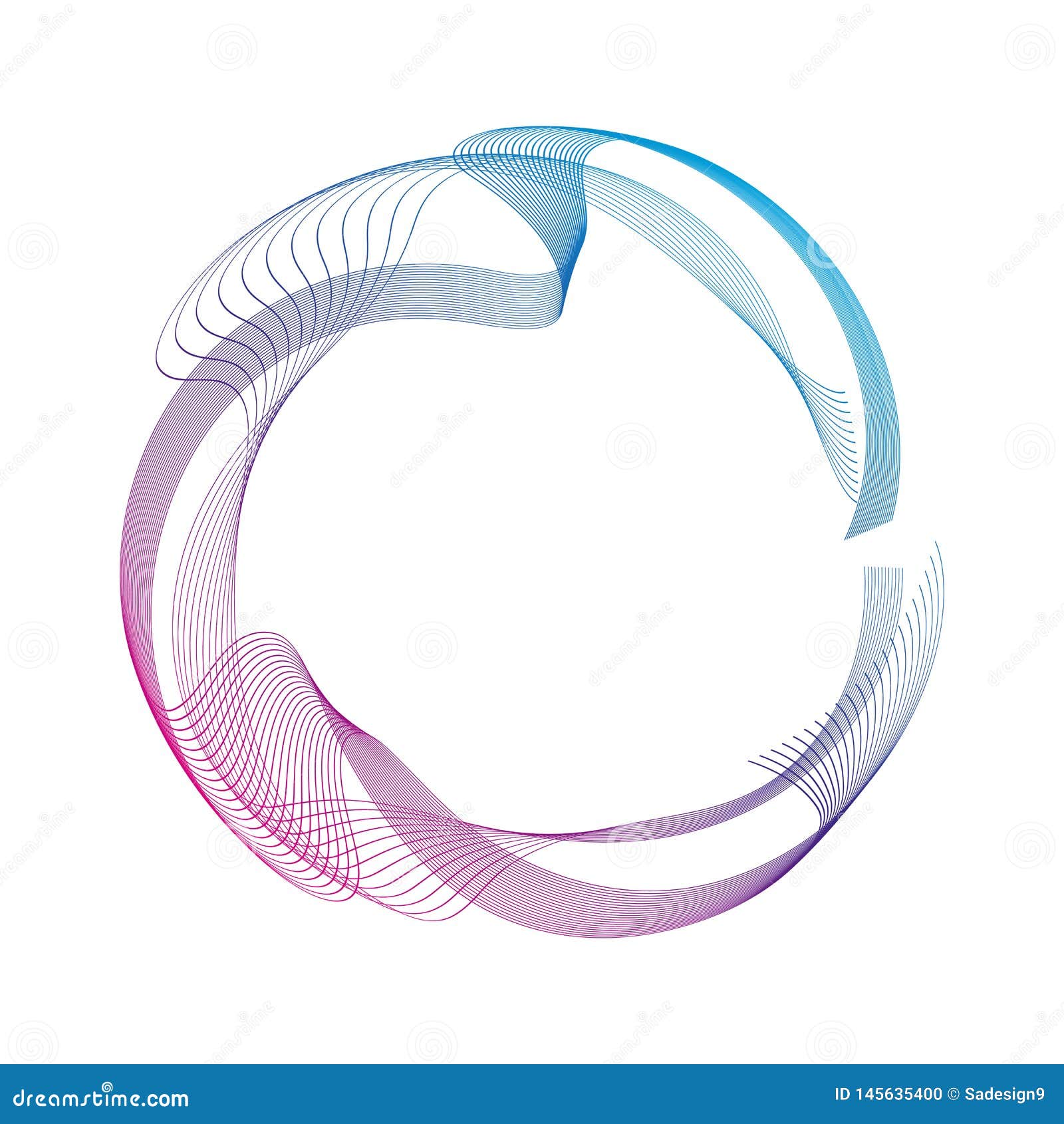 Wave of Many Colored Lines Circle Frame. Stock Vector - Illustration of ...