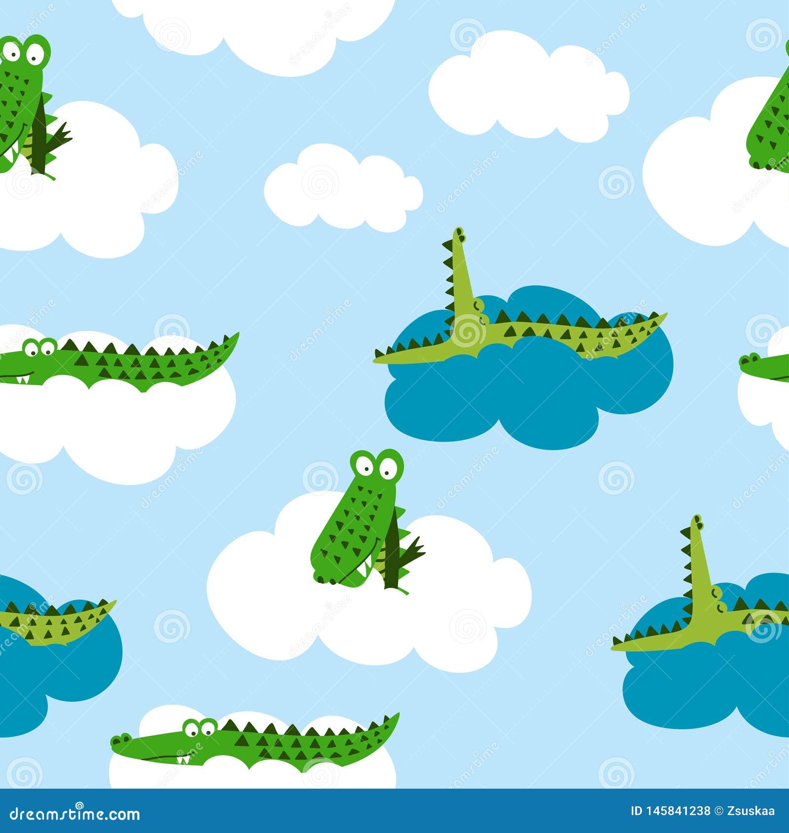 Crocodile Pattern Design with Several Alligators Stock Vector ...