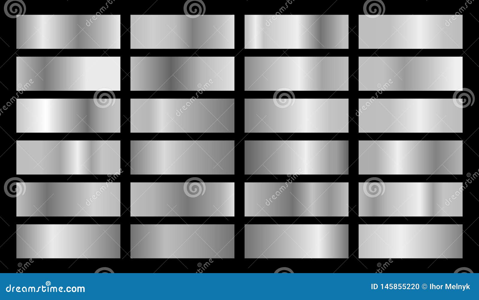 Vector Silver Set of Gradients Stock Vector - Illustration of material ...