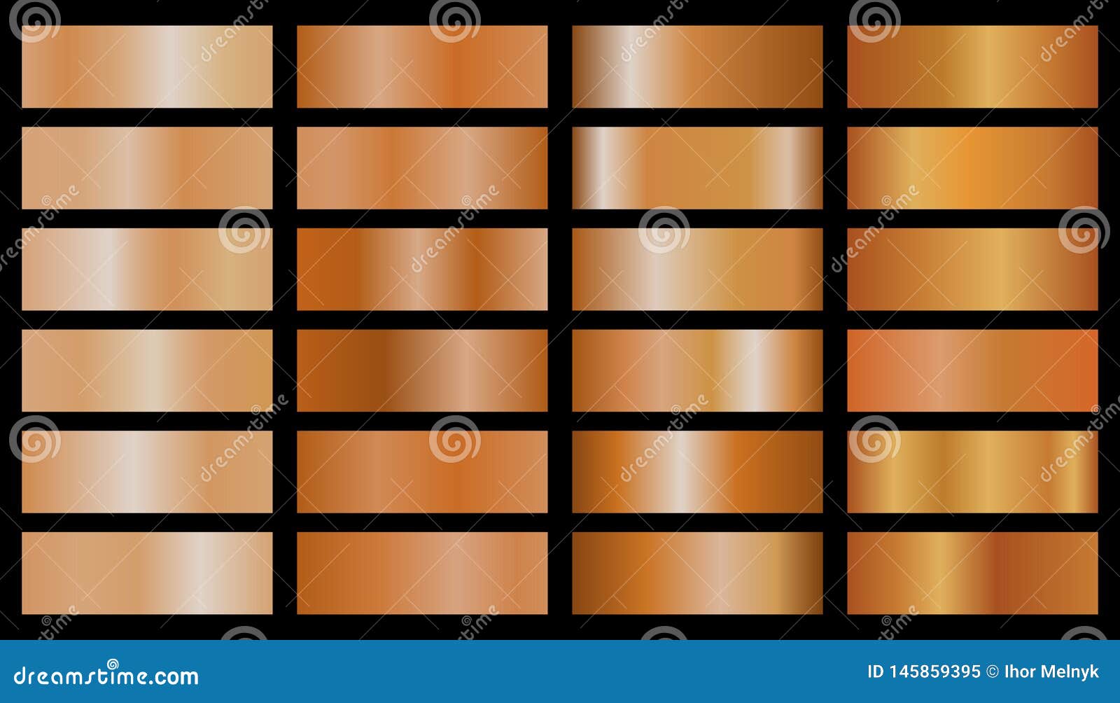 Collection of Bronze Gradient Stock Vector - Illustration of dynamic ...
