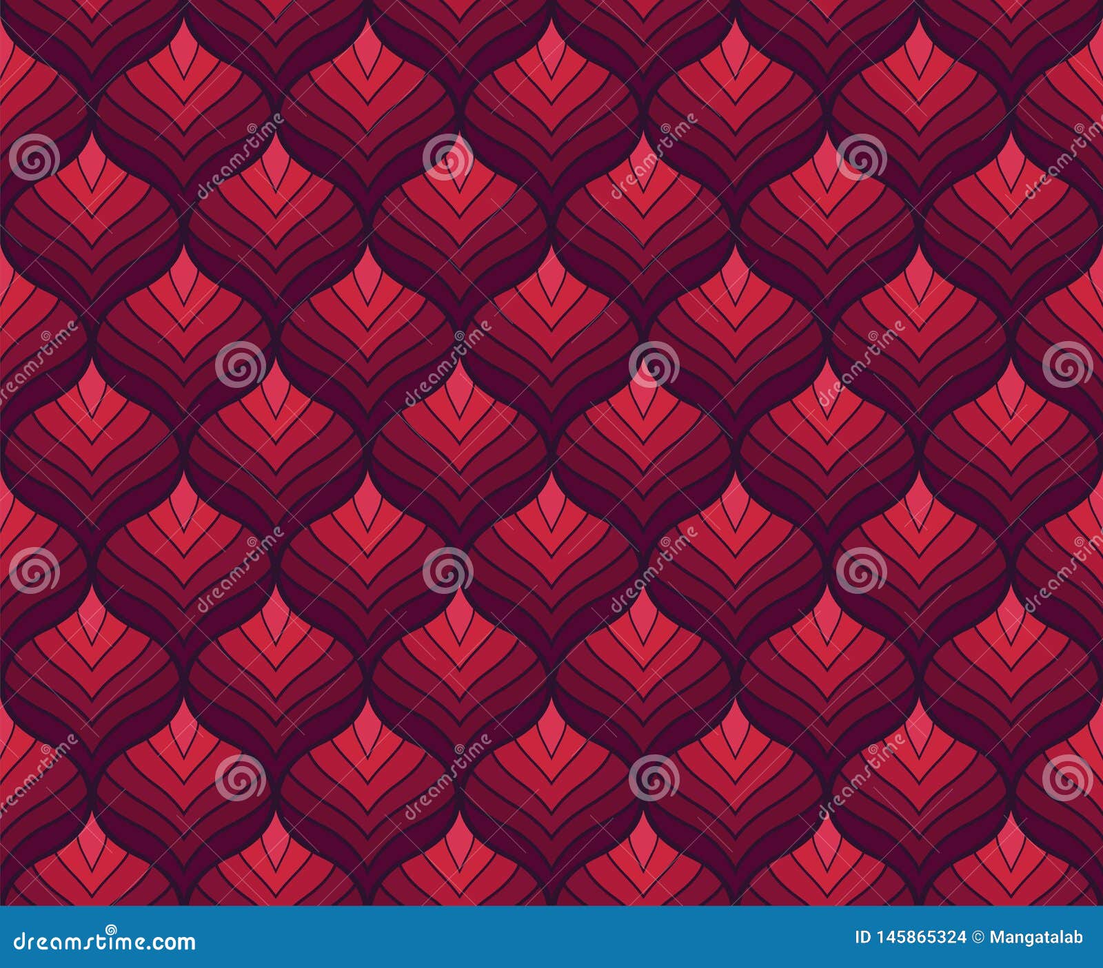Geometric Leaves Vector Seamless Pattern. Abstract Vector Texture. Leaf ...