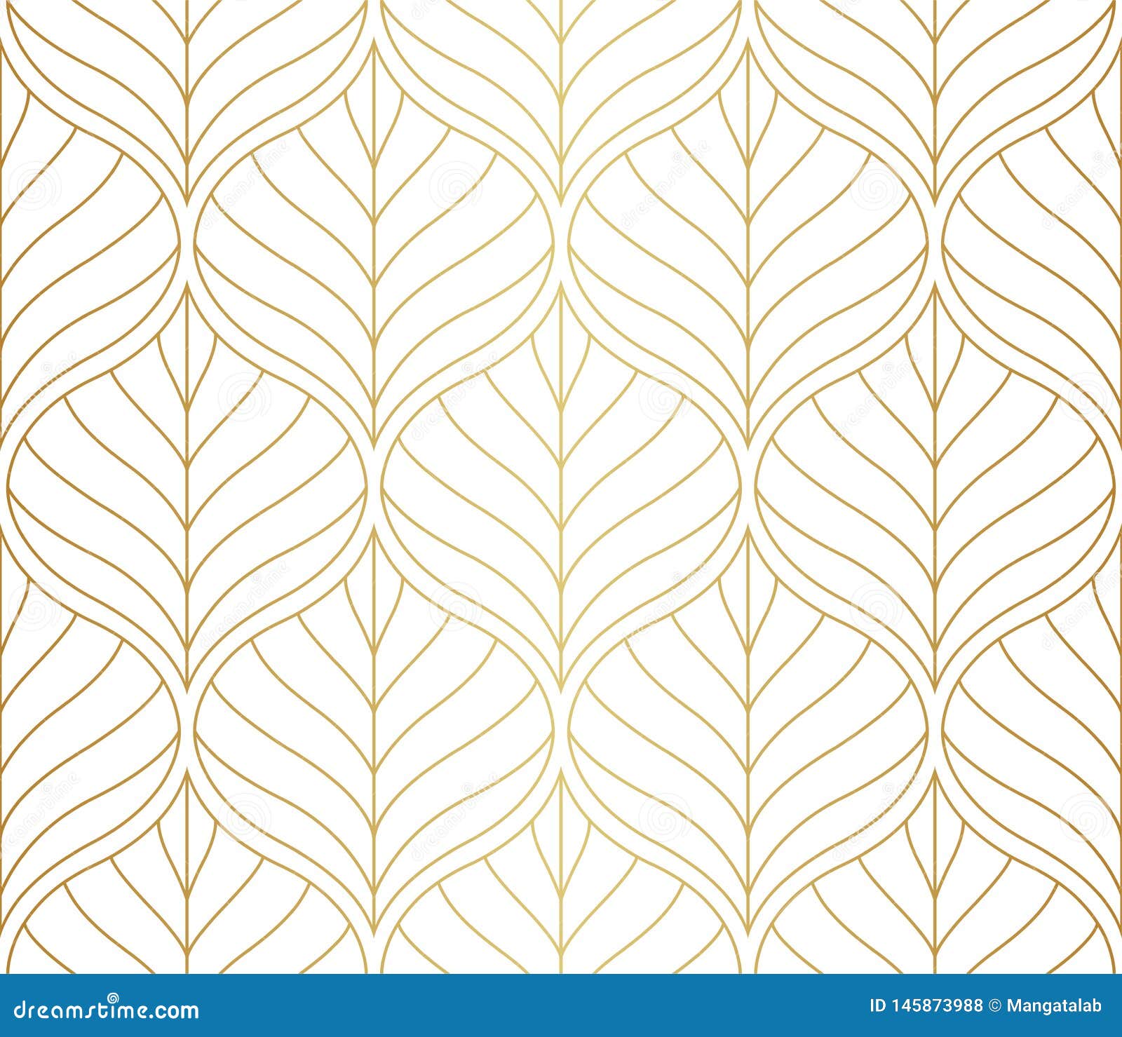 Geometric Leaves Vector Seamless Pattern. Abstract Vector Texture. Leaf ...