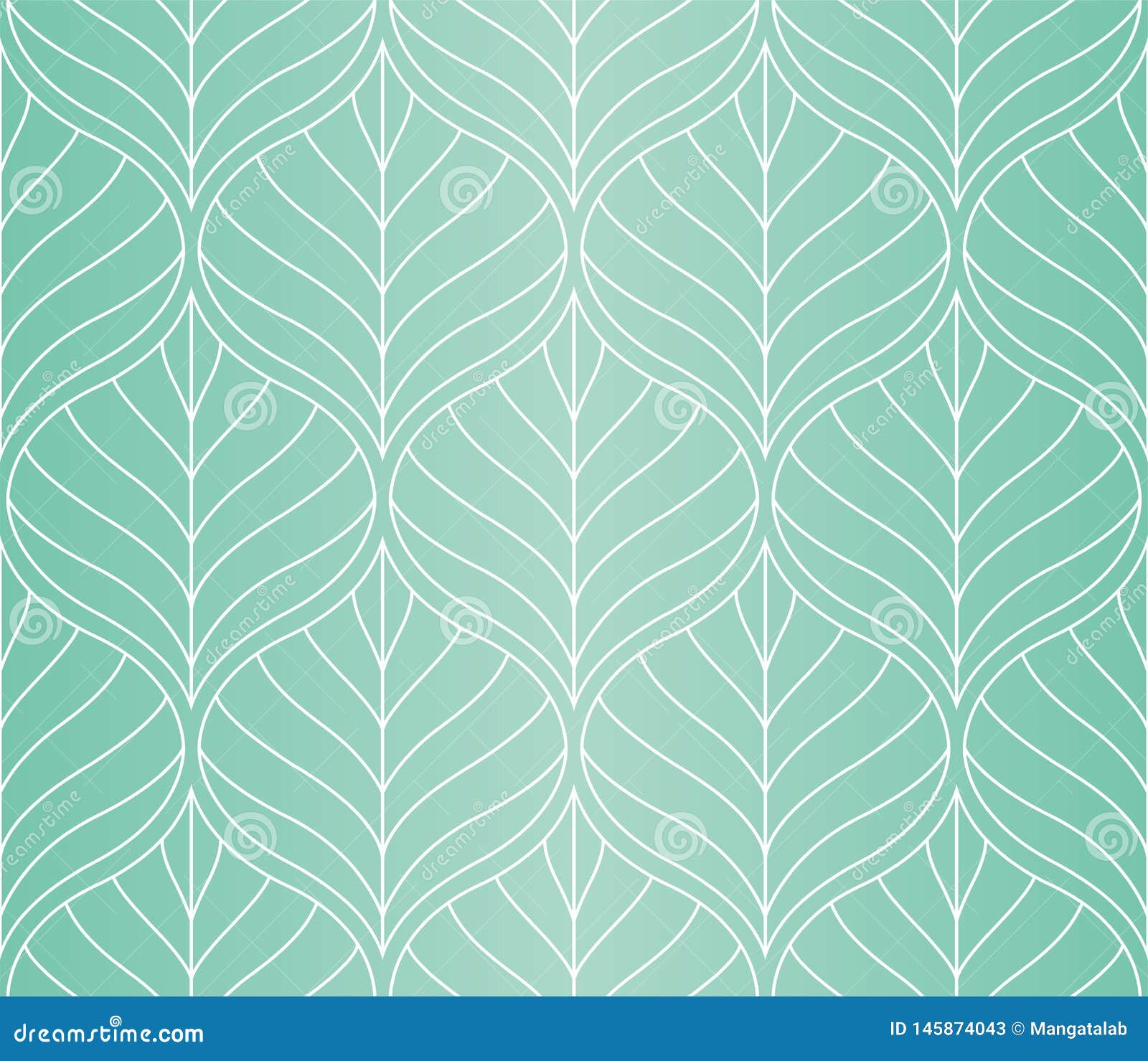 Geometric Leaves Vector Seamless Pattern. Abstract Vector Texture. Leaf ...