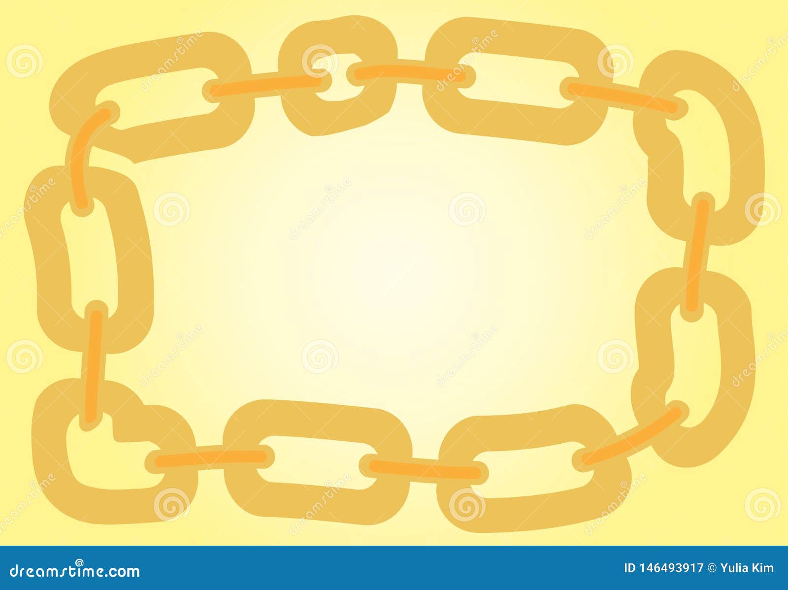 Vector Frame with Abstract Chain. Yellow Background. Stock Vector ...