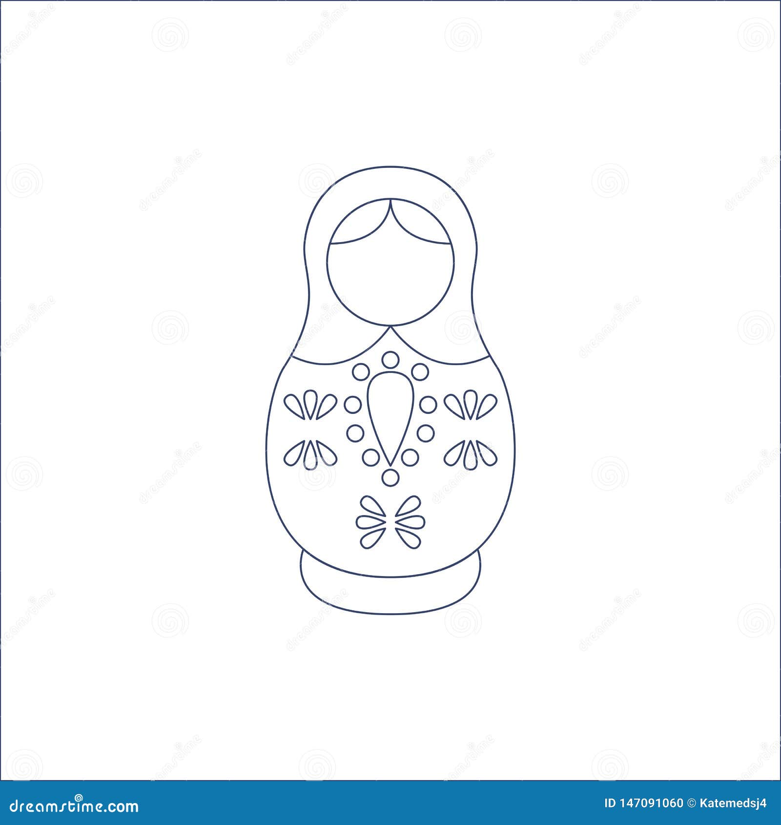 Vector Matryoshka for Coloring. Illustration for Children Coloring Book ...