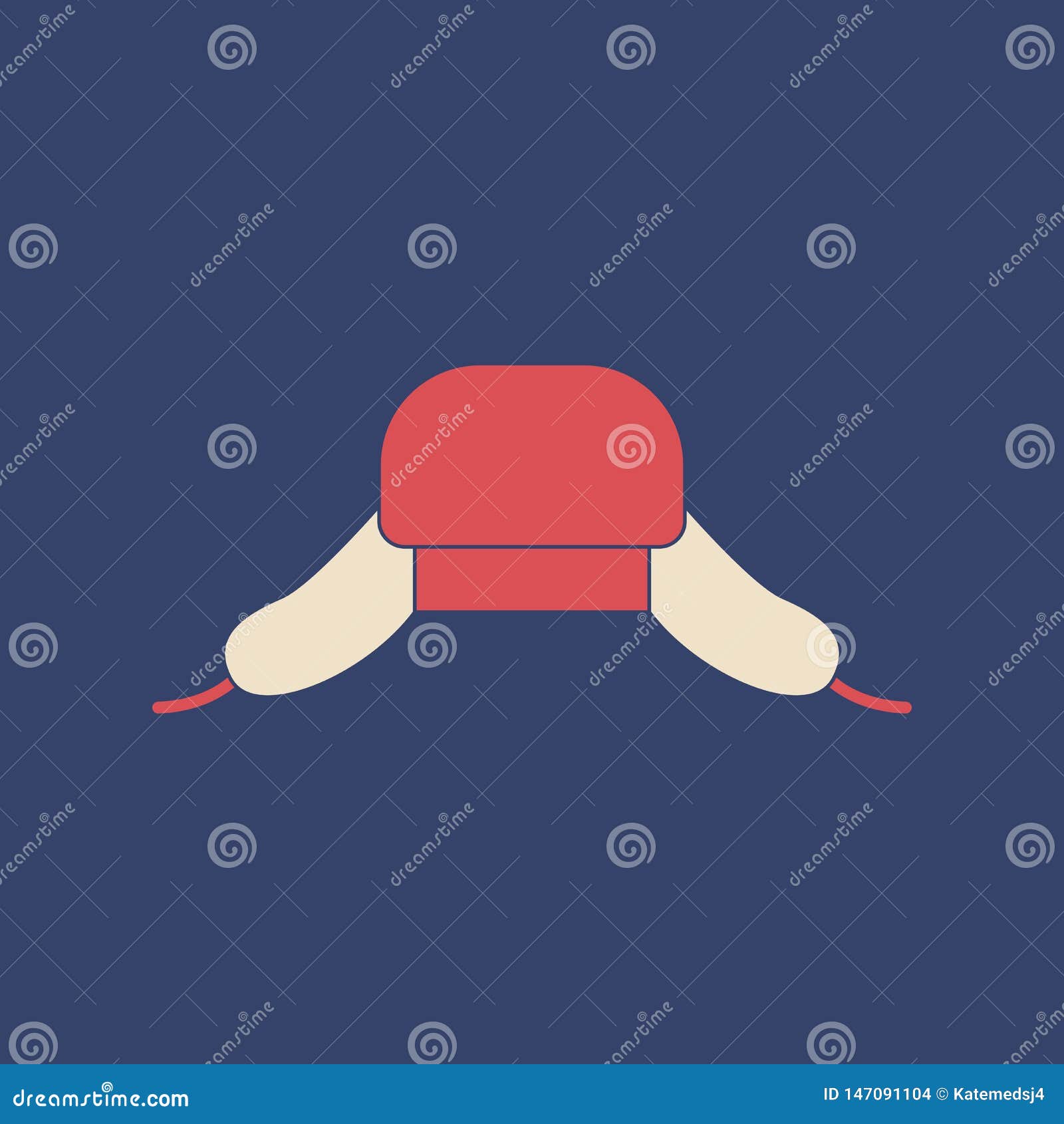 Vector Hat With Flap Ears For Coloring. Illustration For Children ...