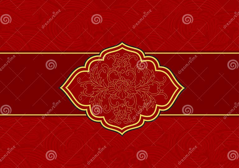 Traditional Chinese Greeting Card Template, Peony, Cloud Texture Stock ...