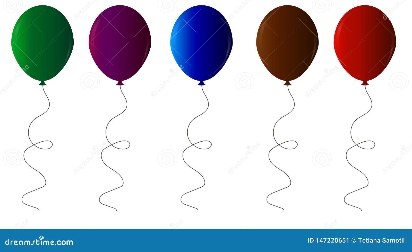 Web 3d Balloon, Helium. Vector Air Balloons Set. Stock Illustration ...