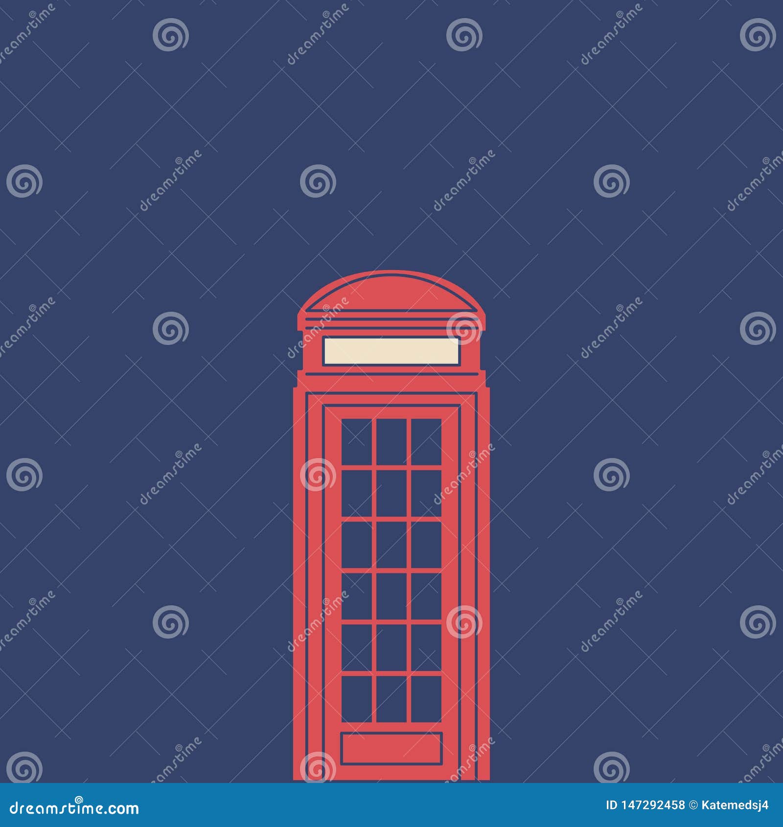 Vector Phone Box in Modern Flat Style on Light Background. Poster with ...