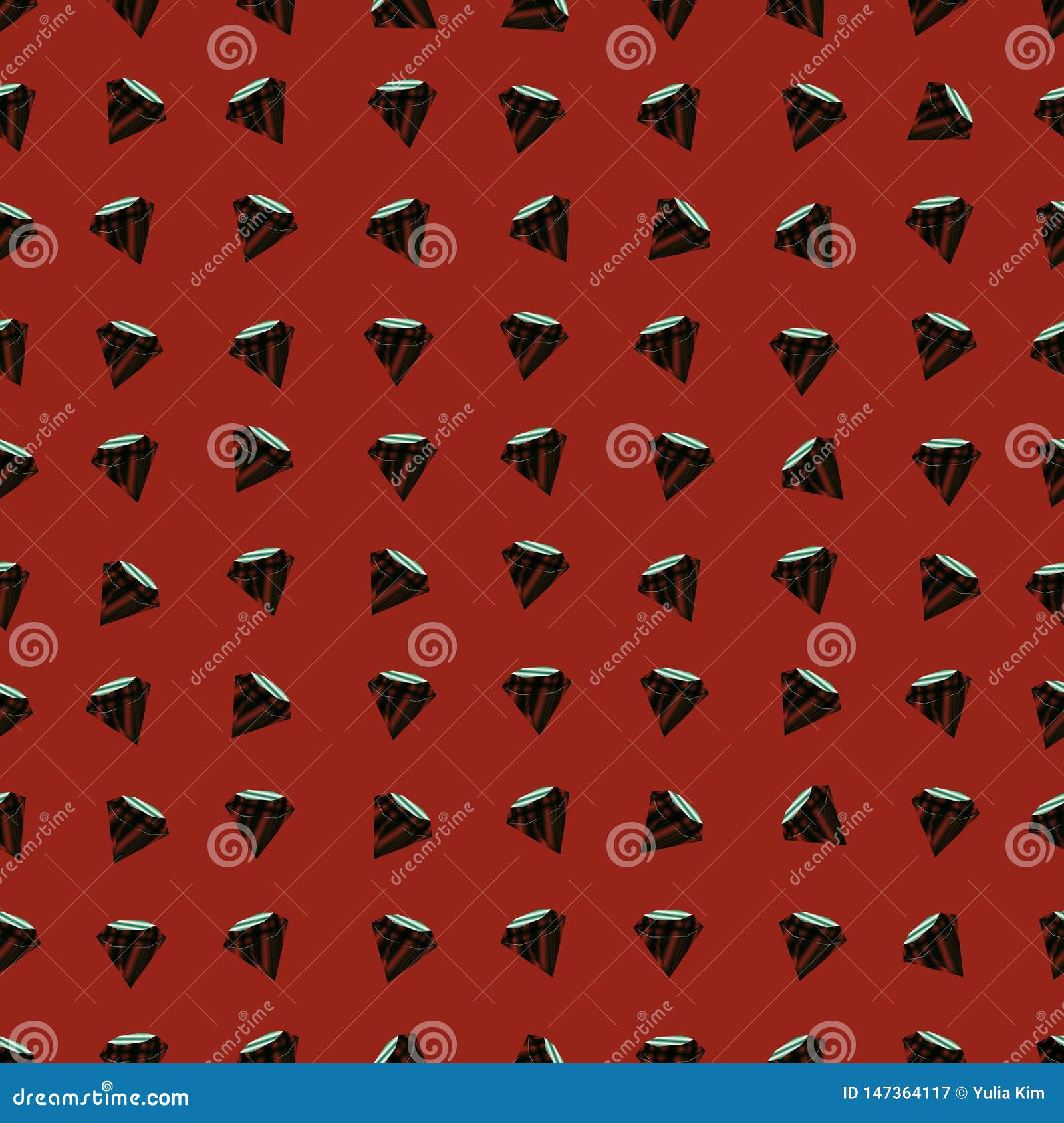 Vector Seamless Pattern with Diamonds.Red Background. Stock Vector ...