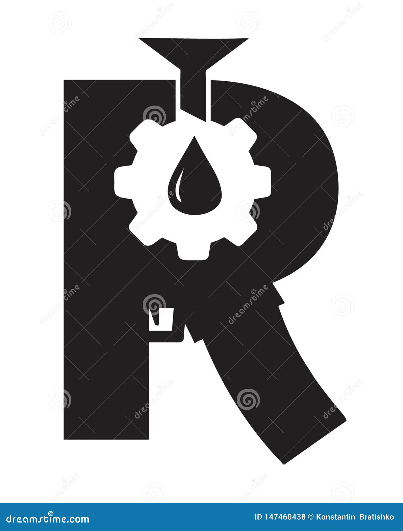 Letter R gun icon stock illustration. Illustration of barrel - 147460438