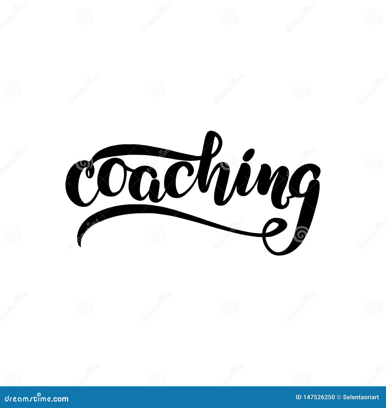 Brush lettering coaching stock vector. Illustration of career - 147526250