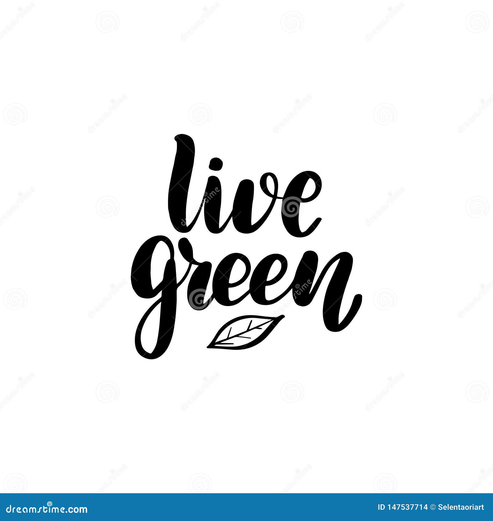 Lettering live green stock vector. Illustration of calligraphy - 147537714