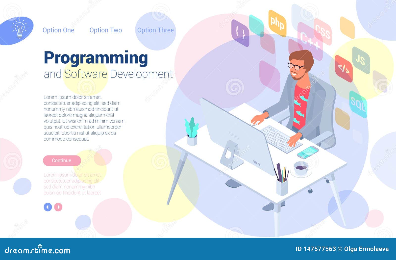 Programmer at work stock vector. Illustration of engineer - 147577563