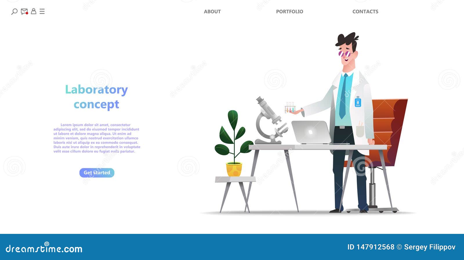 Medical Research Laboratory Concept in Cartoon Style Stock Vector ...