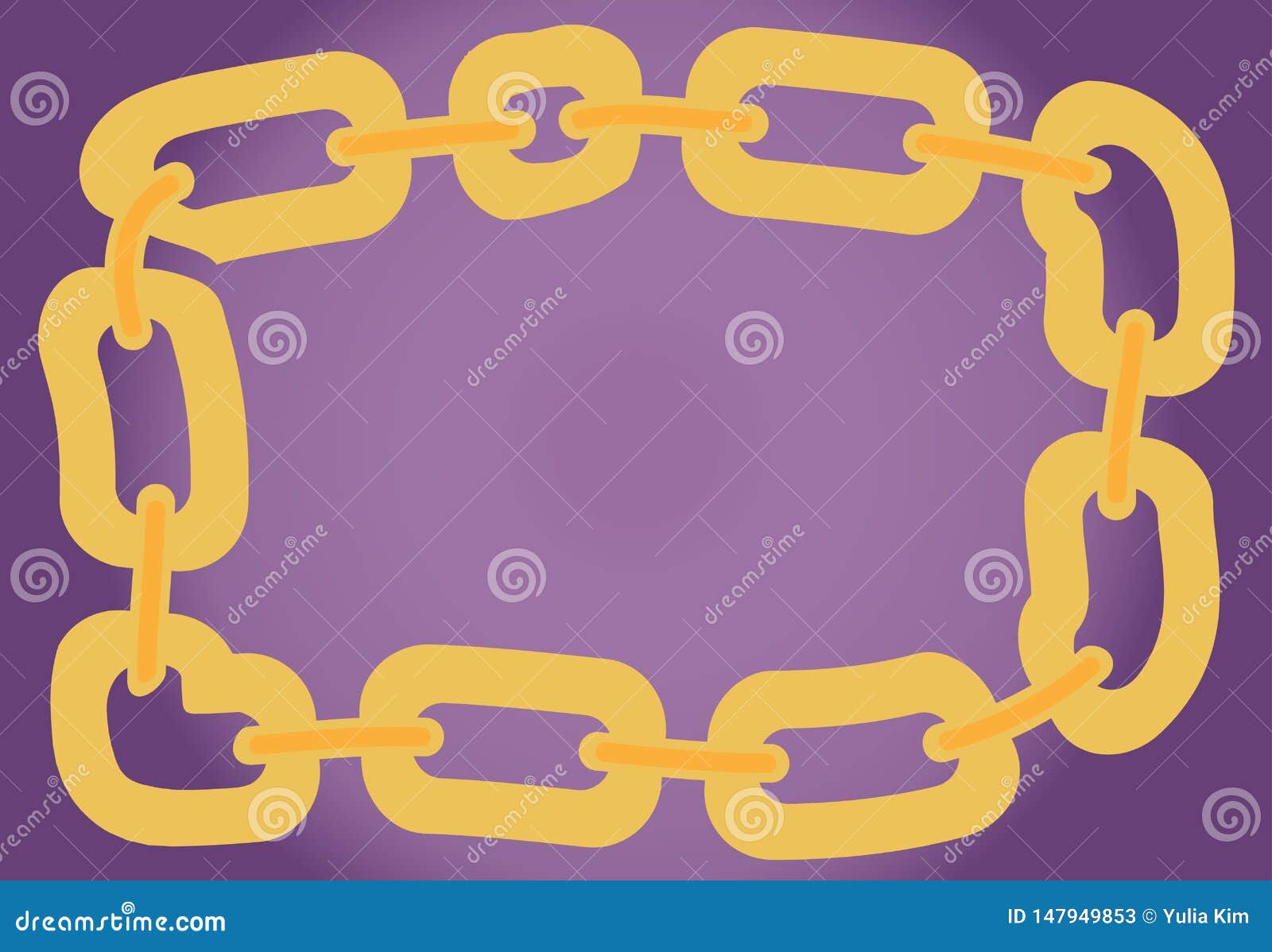 Vector Frame Drawing with Yellow Chain. Stock Vector - Illustration of ...
