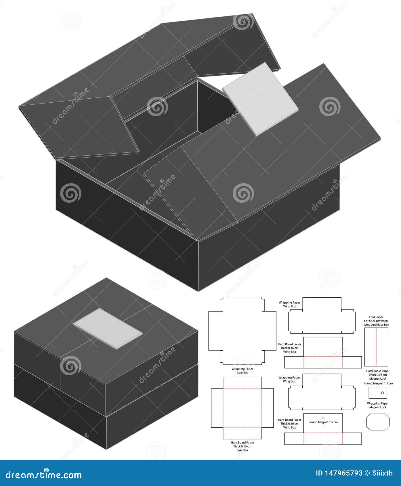 Box Packaging Die Cut Template Design. 3d Mock-up Stock Vector ...