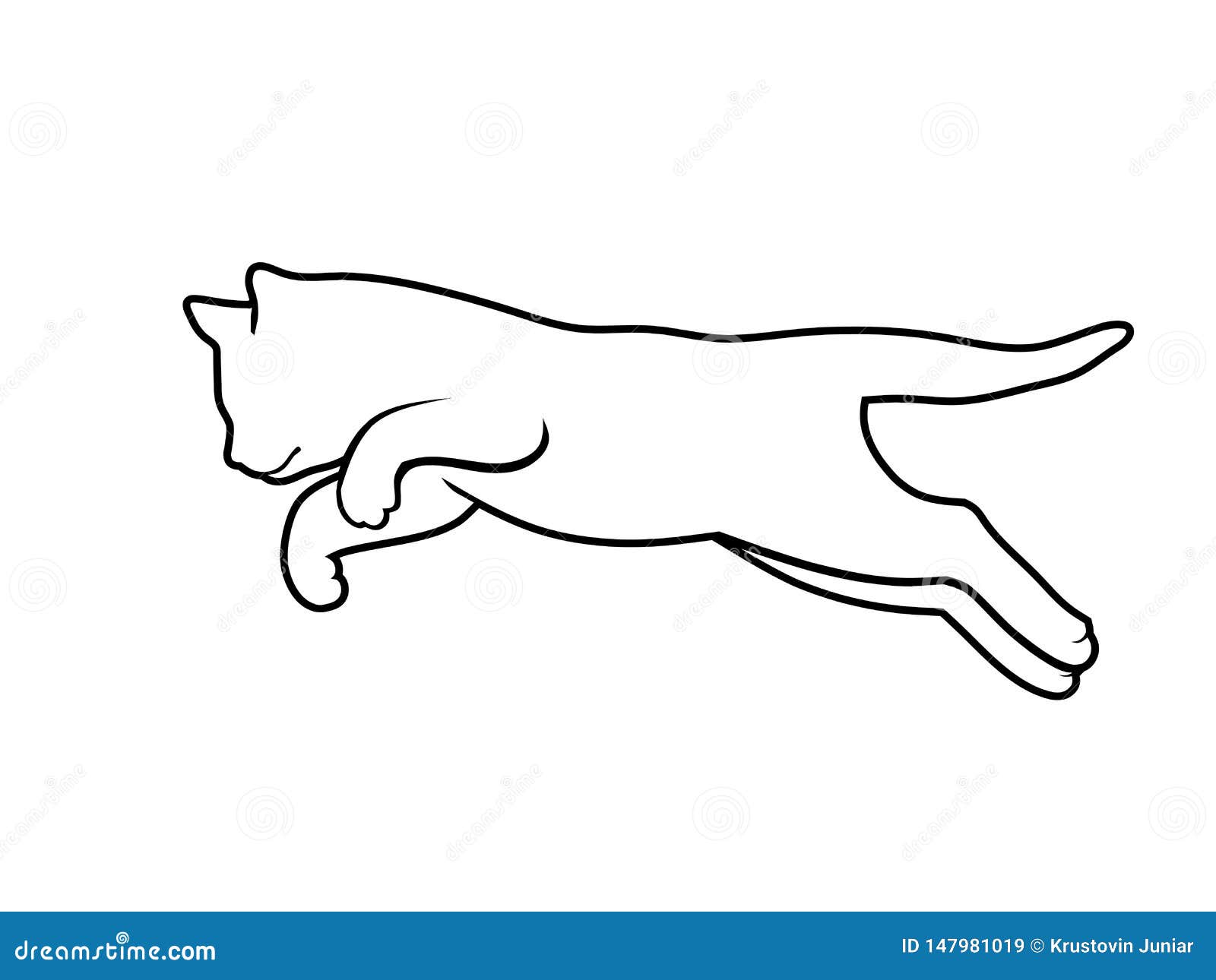 Cat Pouncing Lineart