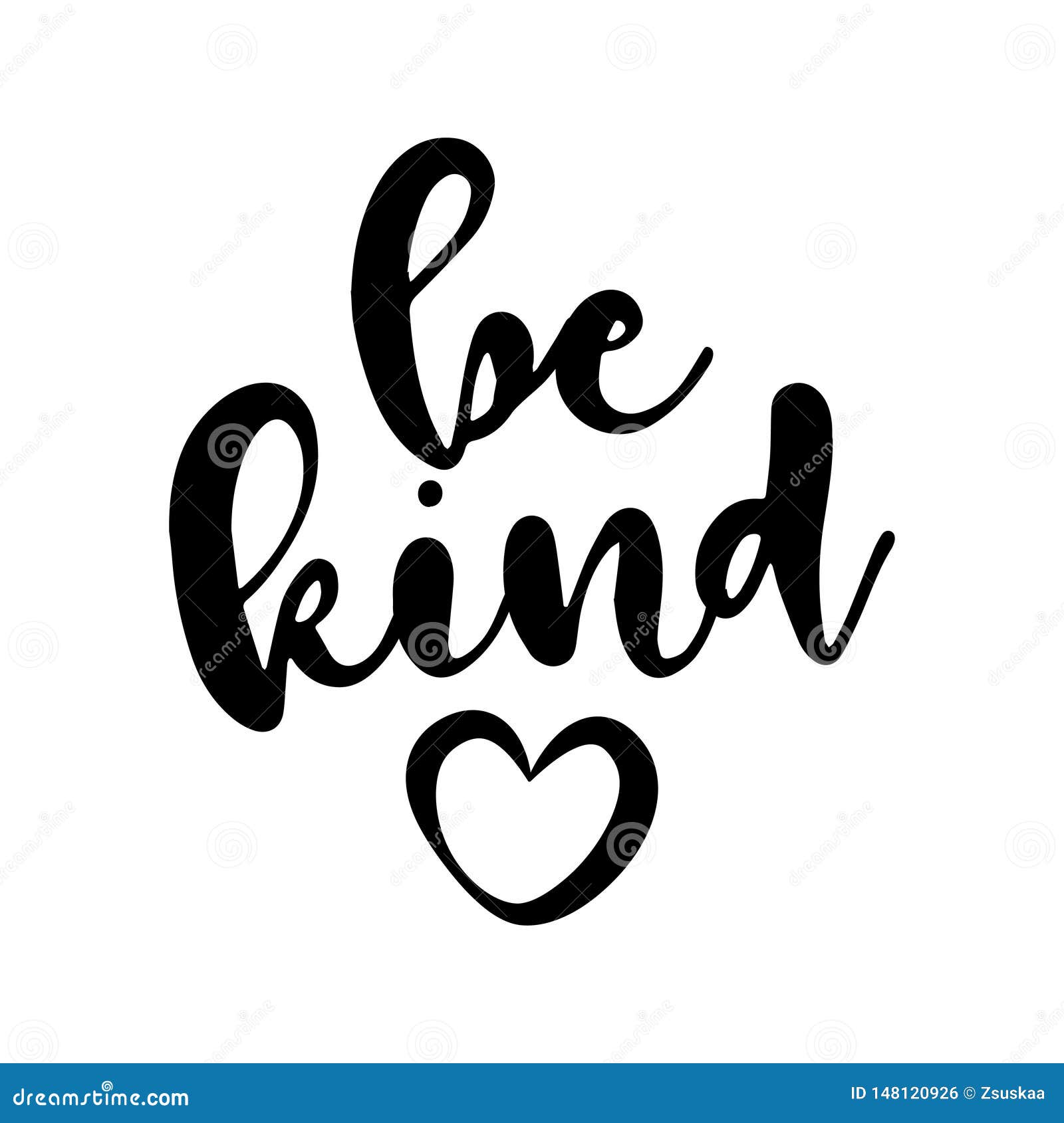 Be Kind - Lovely Lettering Calligraphy Quote. Stock Vector ...