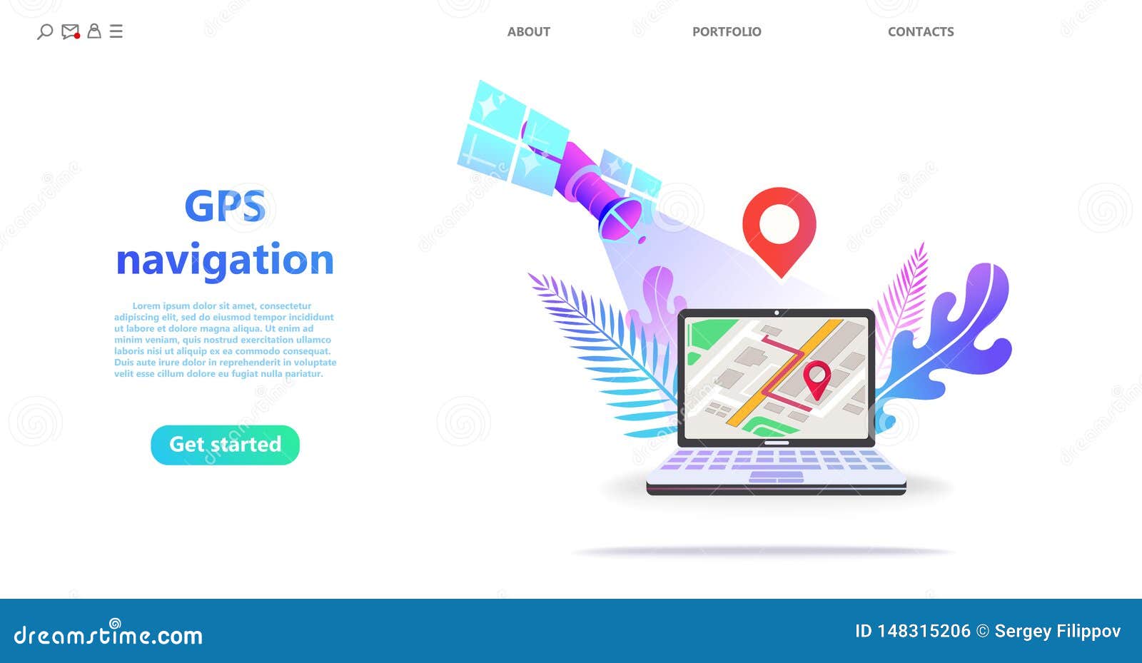Concept GPS Navigation, Point Location on a City Map Stock Vector ...