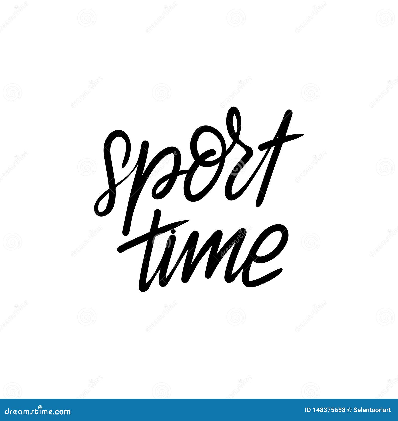 Lettering sport time stock vector. Illustration of brush - 148375688