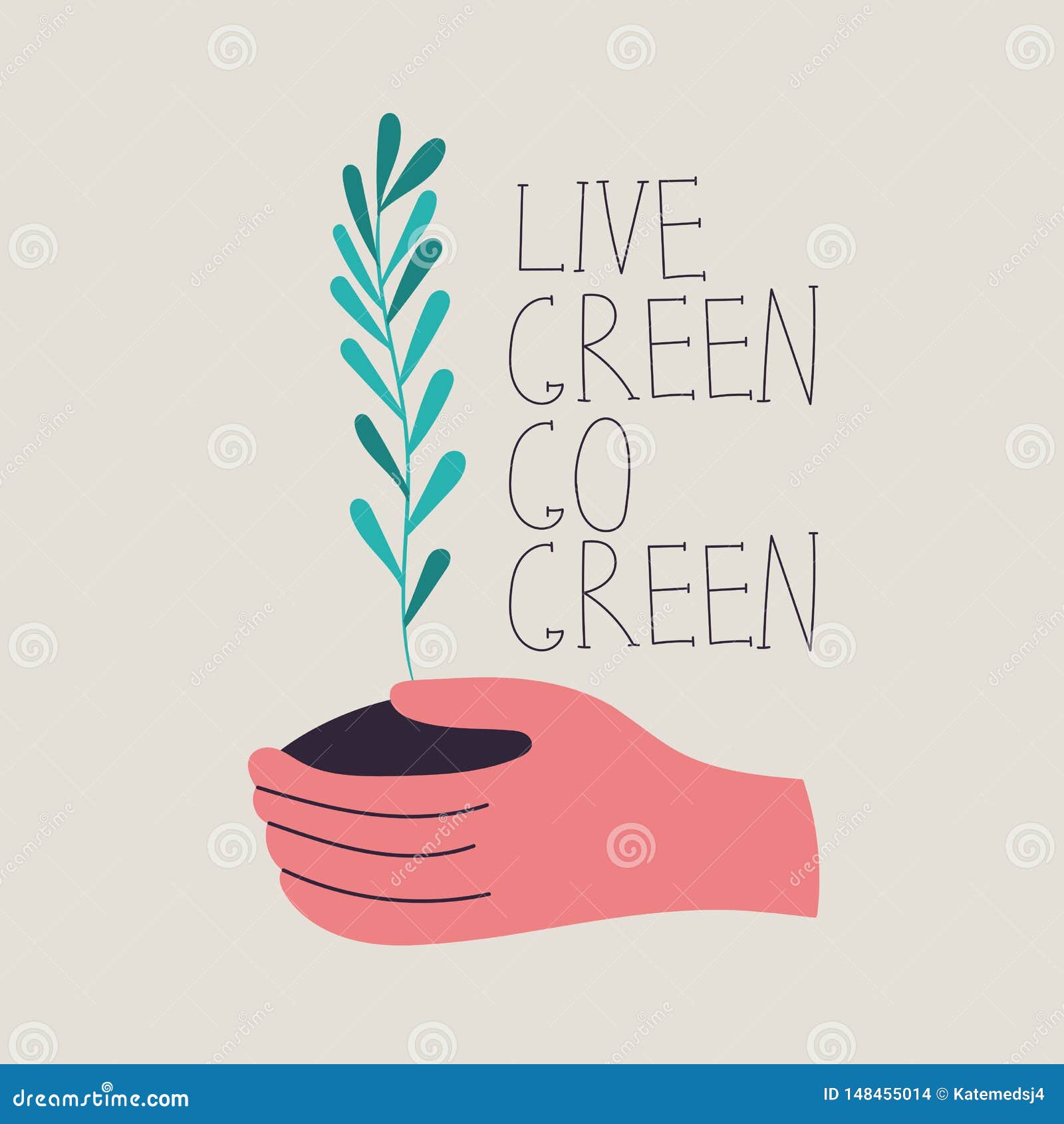 Live Green - Concept With Bright Liquid Shapes Cartoon Vector ...