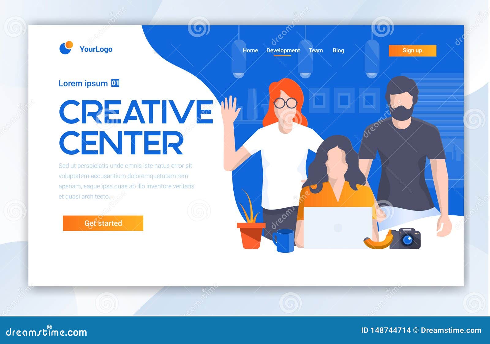 Creative Center With Art Craft Work, Children Drawing By Pencil Banner ...