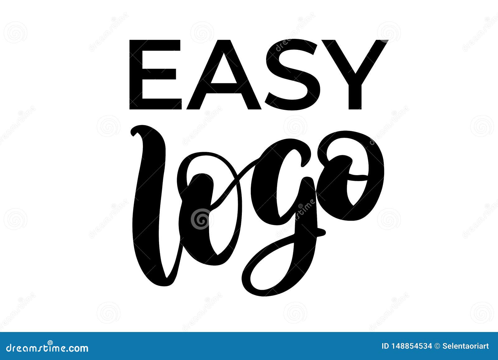 Lettering easy logo stock vector. Illustration of calligraphy - 148854534