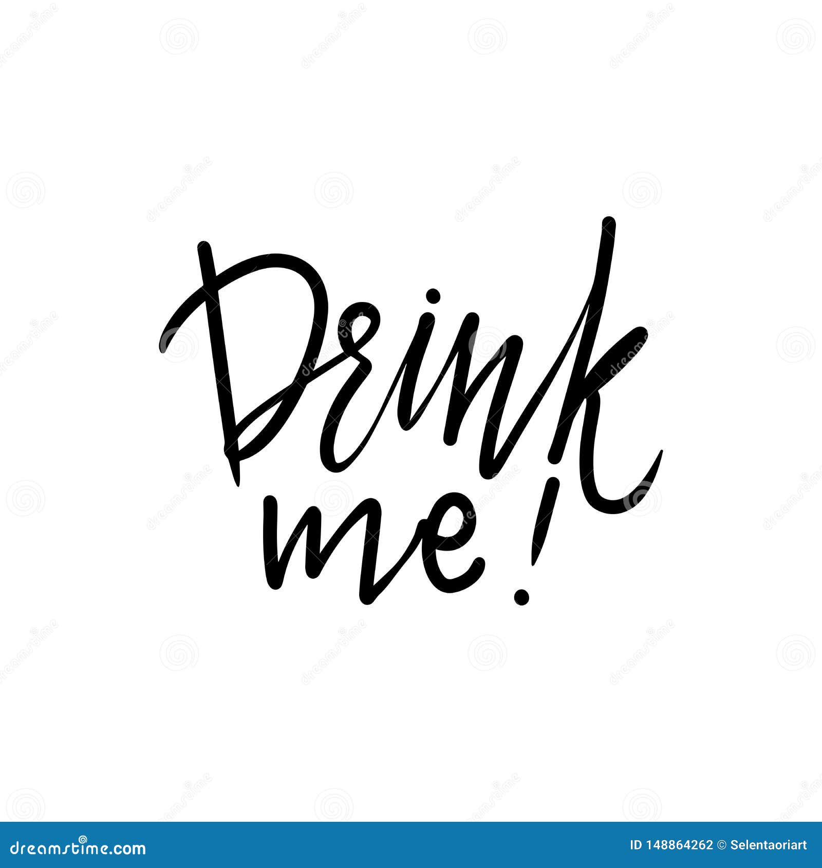 Lettering drink me stock vector. Illustration of calligraphy - 148864262